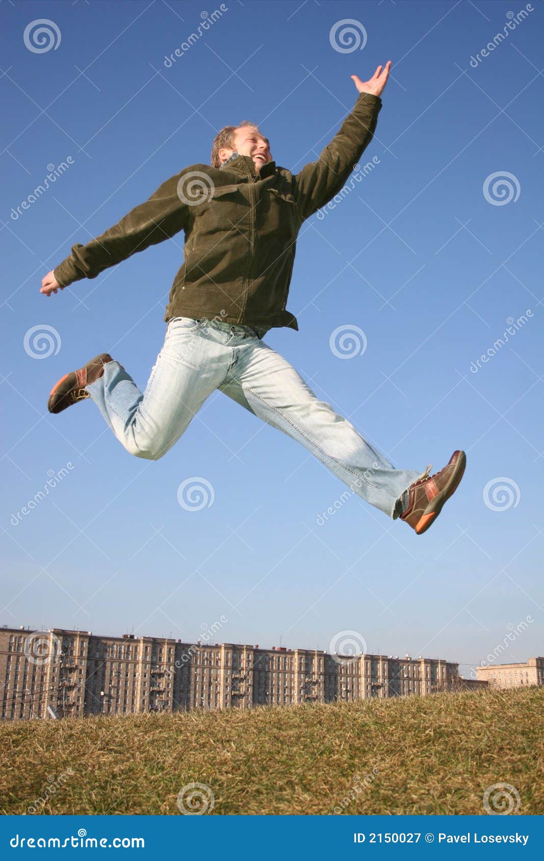 De mens van de sprong stock afbeelding. Image of levensstijlen - 2150027