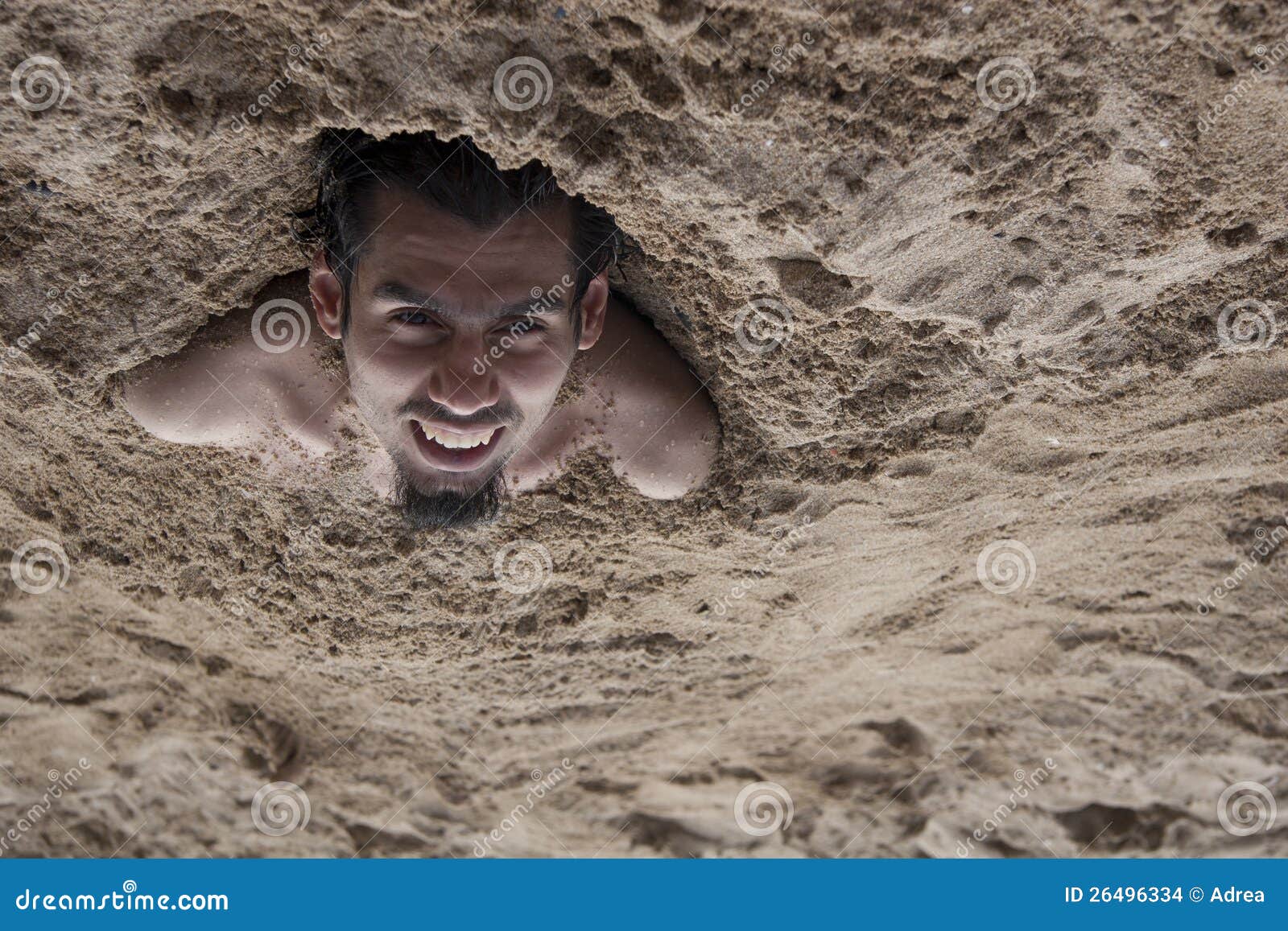 De mens van het zand stock foto. Image of mens, pret - 26496334