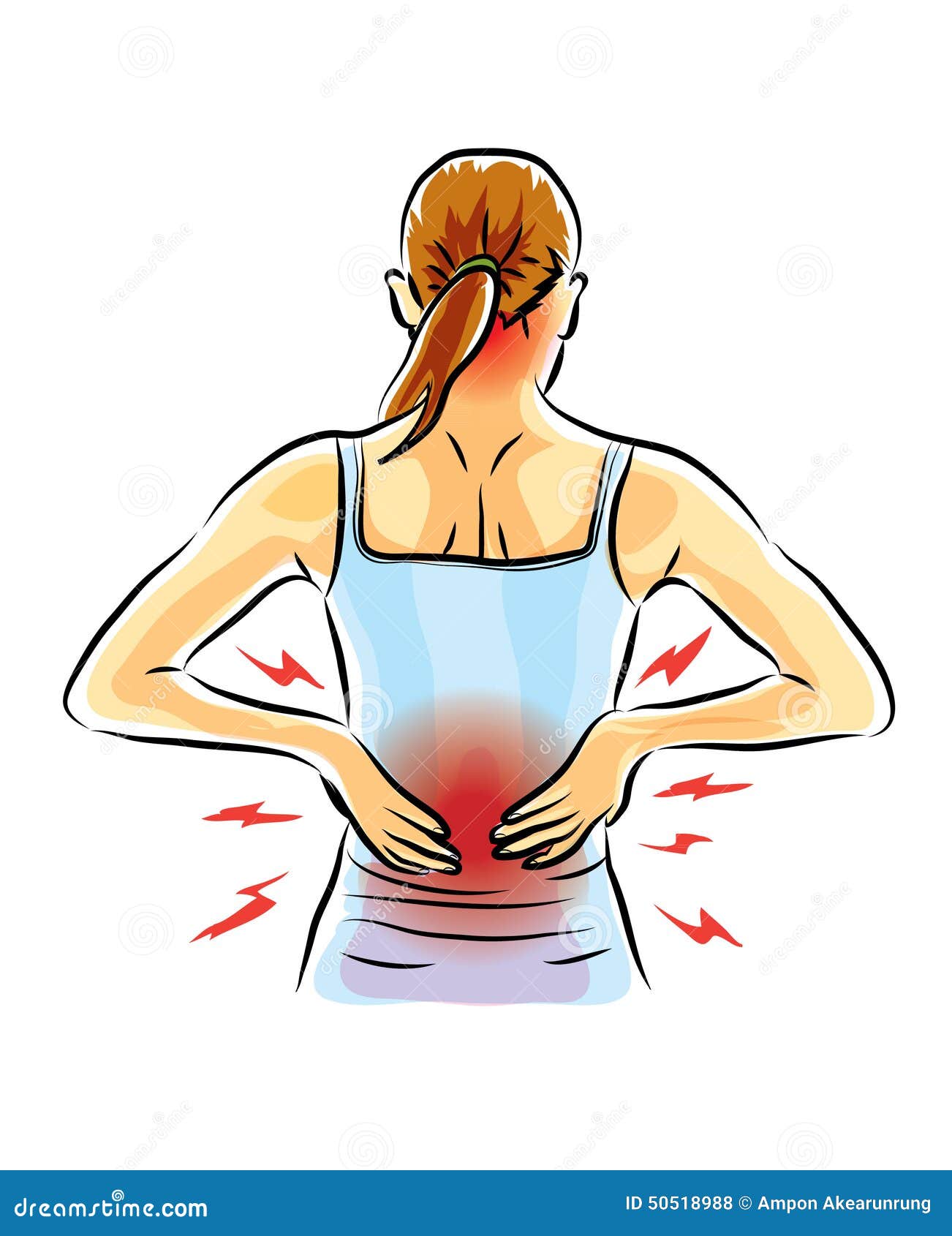 De Mens Was Rugpijn En Pijn Vector Illustratie - Illustration of ...