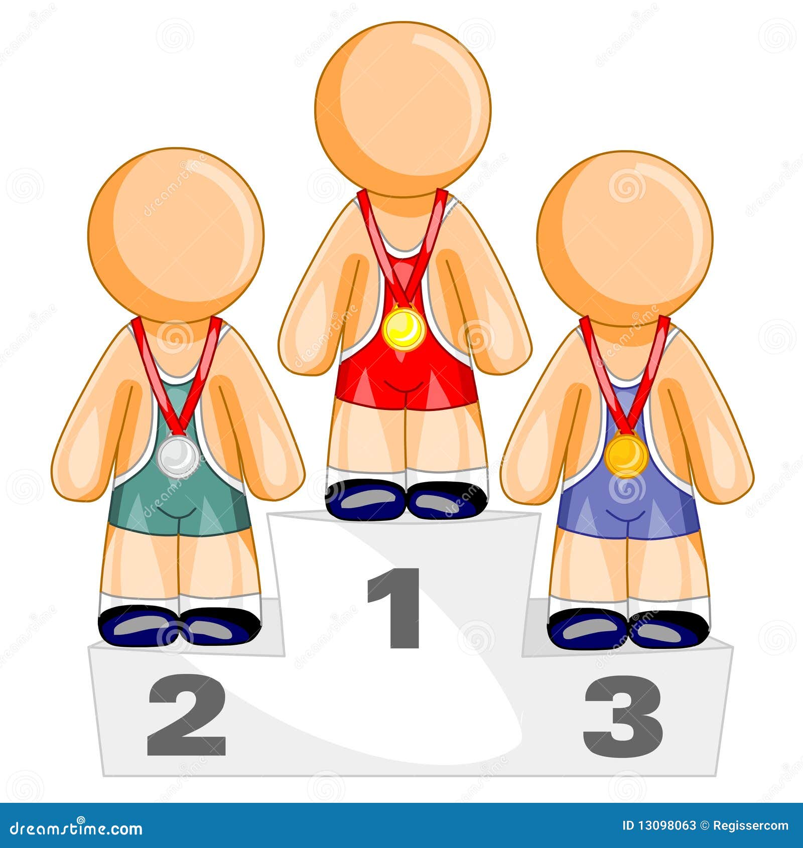 De Mensen Bevinden Zich Op Olympisch Podium Stock Illustratie ...