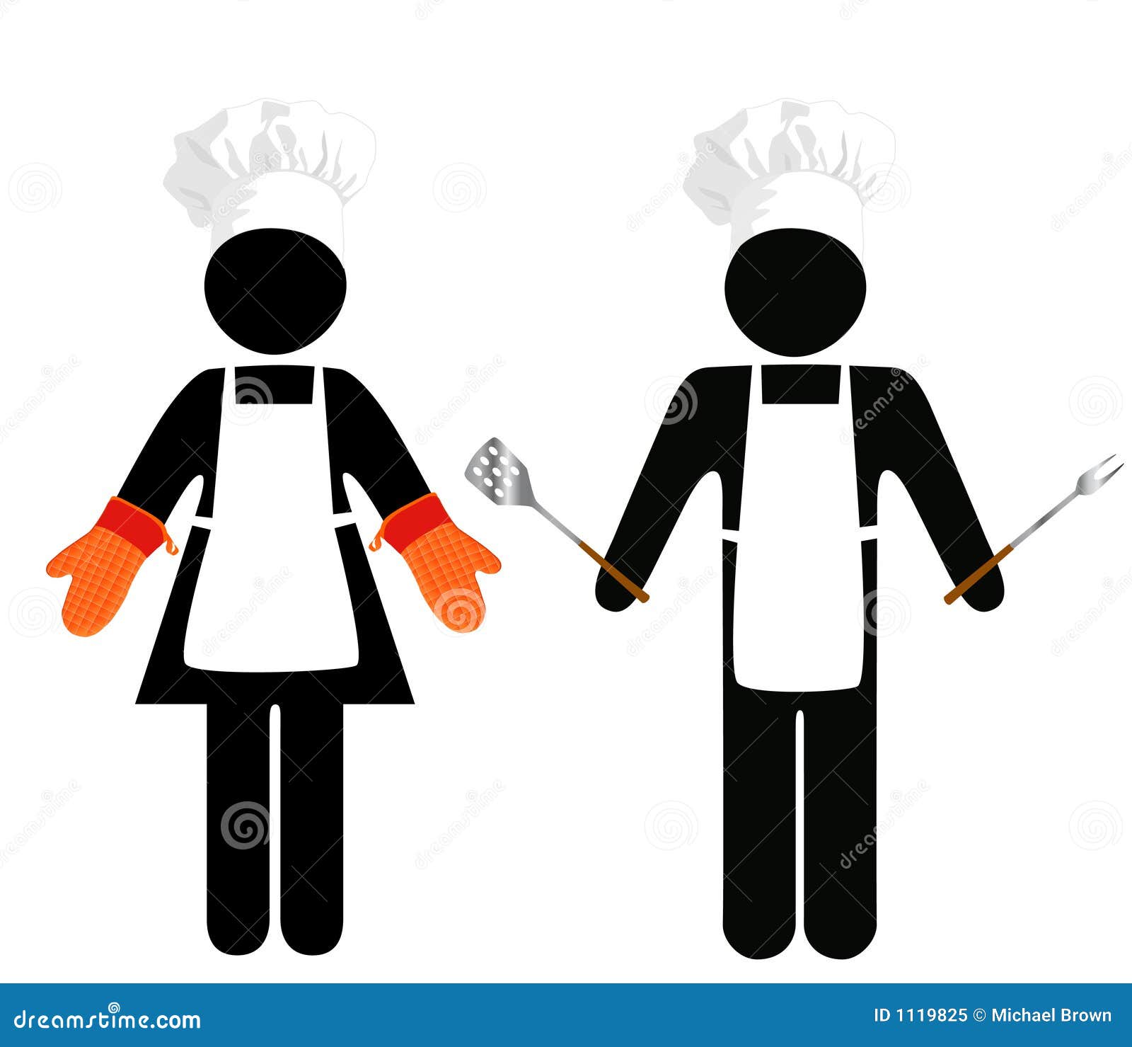 De Mensen Van Het Symbool Van De Barbecue Van De Kok Vector Illustratie ...