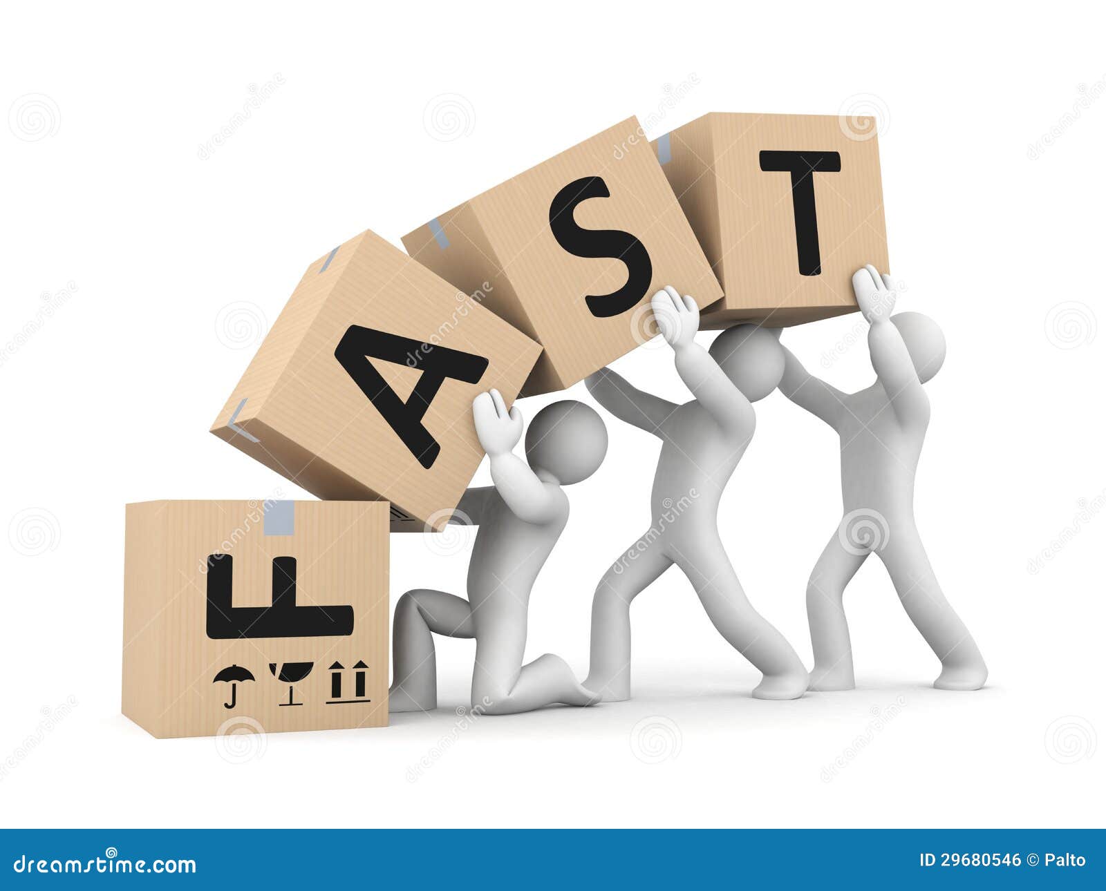 De Mensen Werken Met Dozen. Snelle Levering Stock Illustratie ...