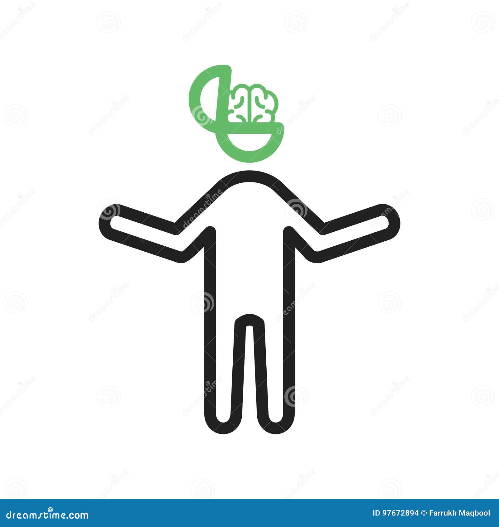 De mente abierta ilustración del vector. Ilustración de nuevo - 97672894