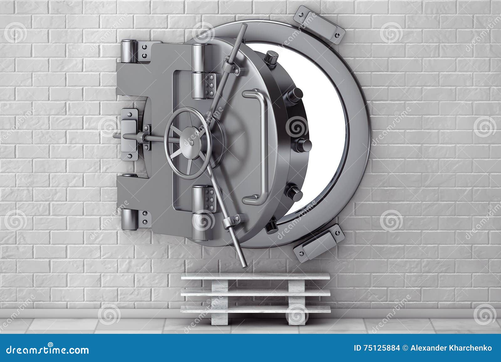 De Metaaldeur Van De Bankkluis Het 3d Teruggeven Stock Illustratie ...