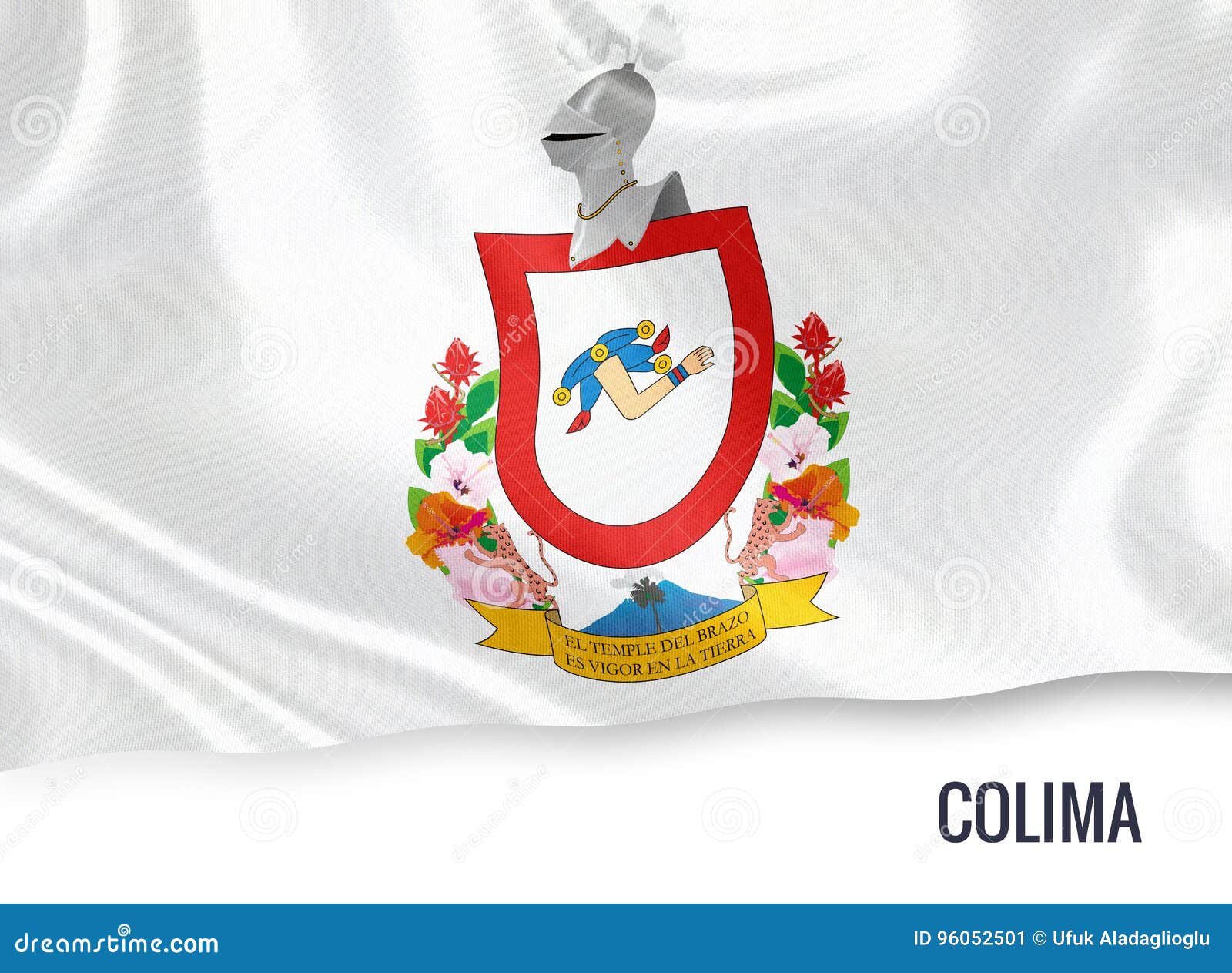 De Mexicaanse Vlag Van Colima Van De Staat Stock Illustratie ...