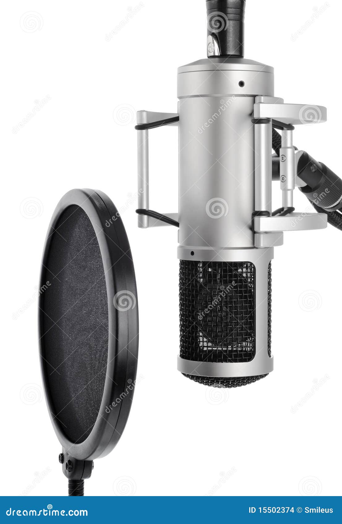 De Microfoon Van De Studio Met Pop Filter Stock Foto - Image of hangen ...