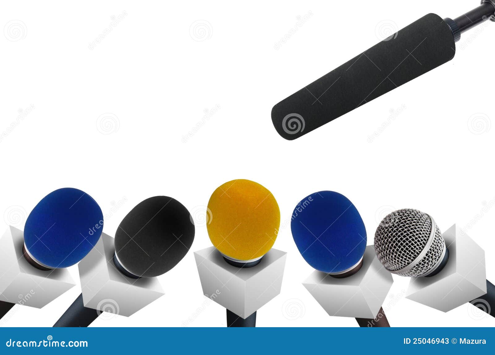 De Microfoons Van De Persconferentie Stock Afbeelding - Image of ...