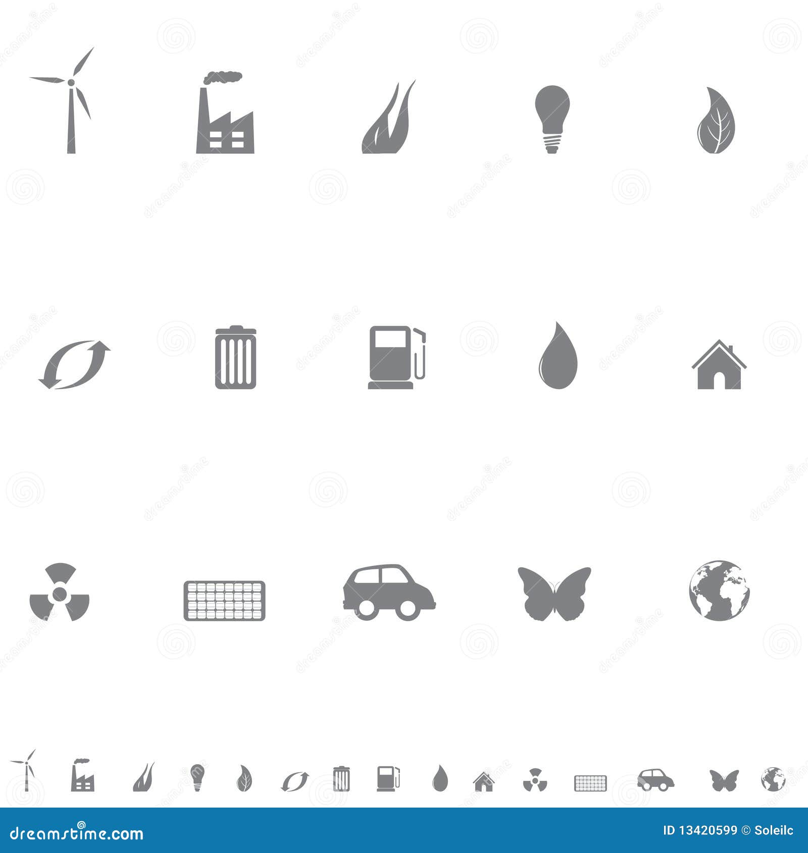 De Milieu Reeks Van Het Symbolenpictogram Vector Illustratie ...