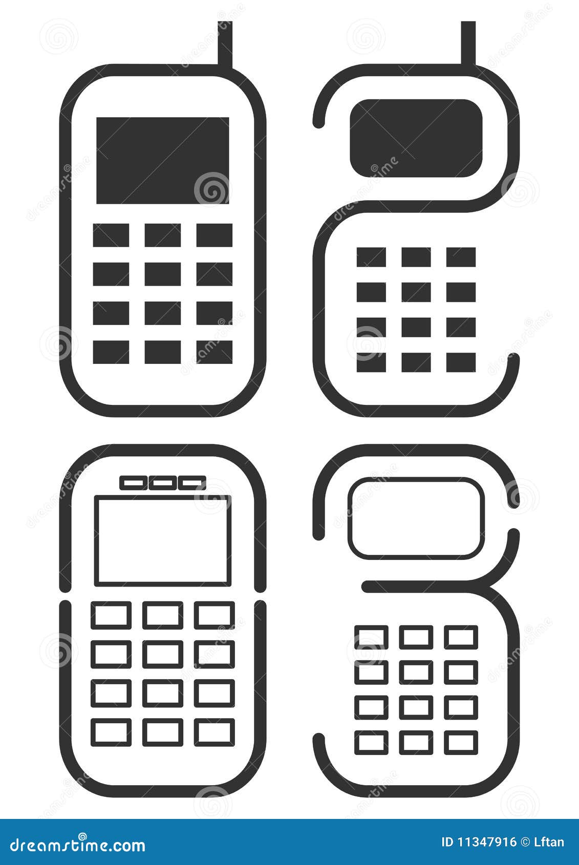 De Mobiele Pictogrammen Van De Telefoon Vector Illustratie ...