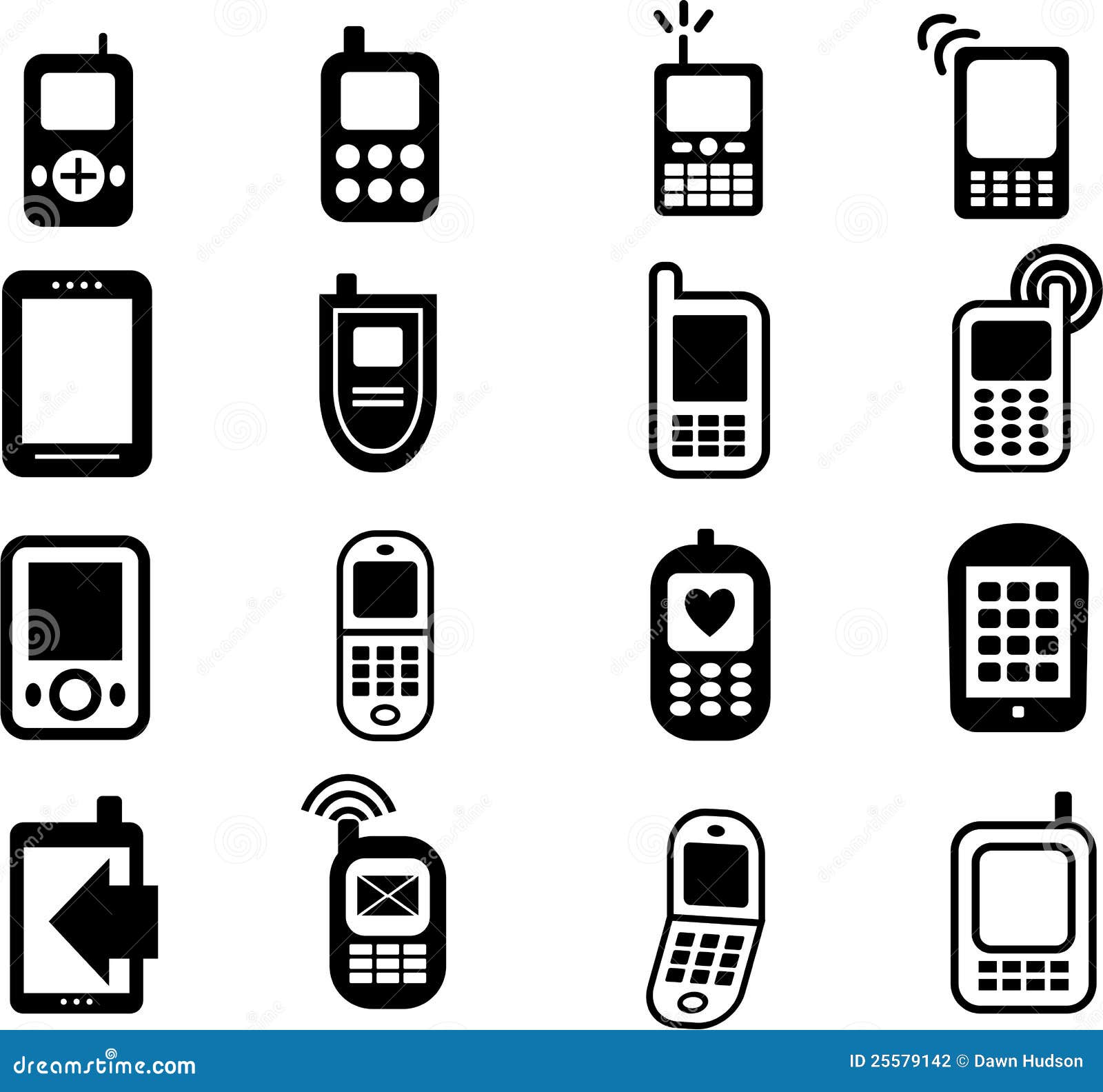 De Mobiele Pictogrammen Van De Telefoon Vector Illustratie ...