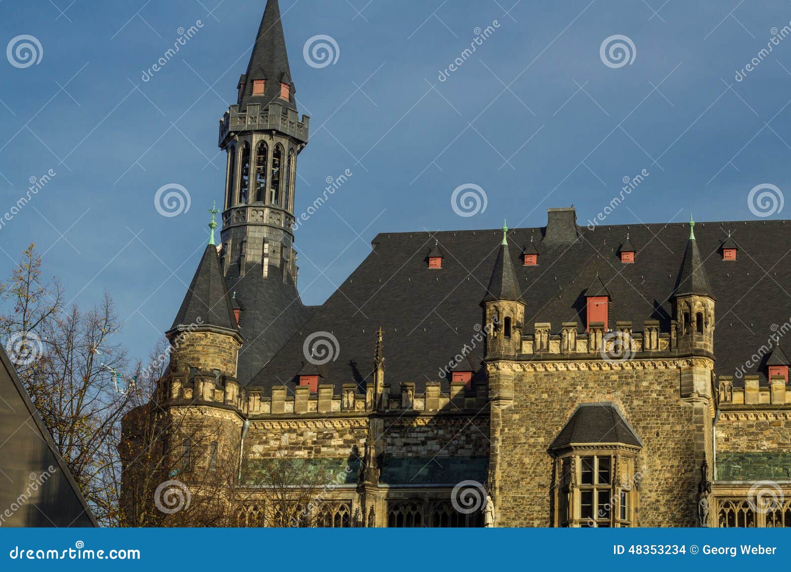 De Moderne En Oude Stad Van Aken Stock Foto - Image of horizontaal ...