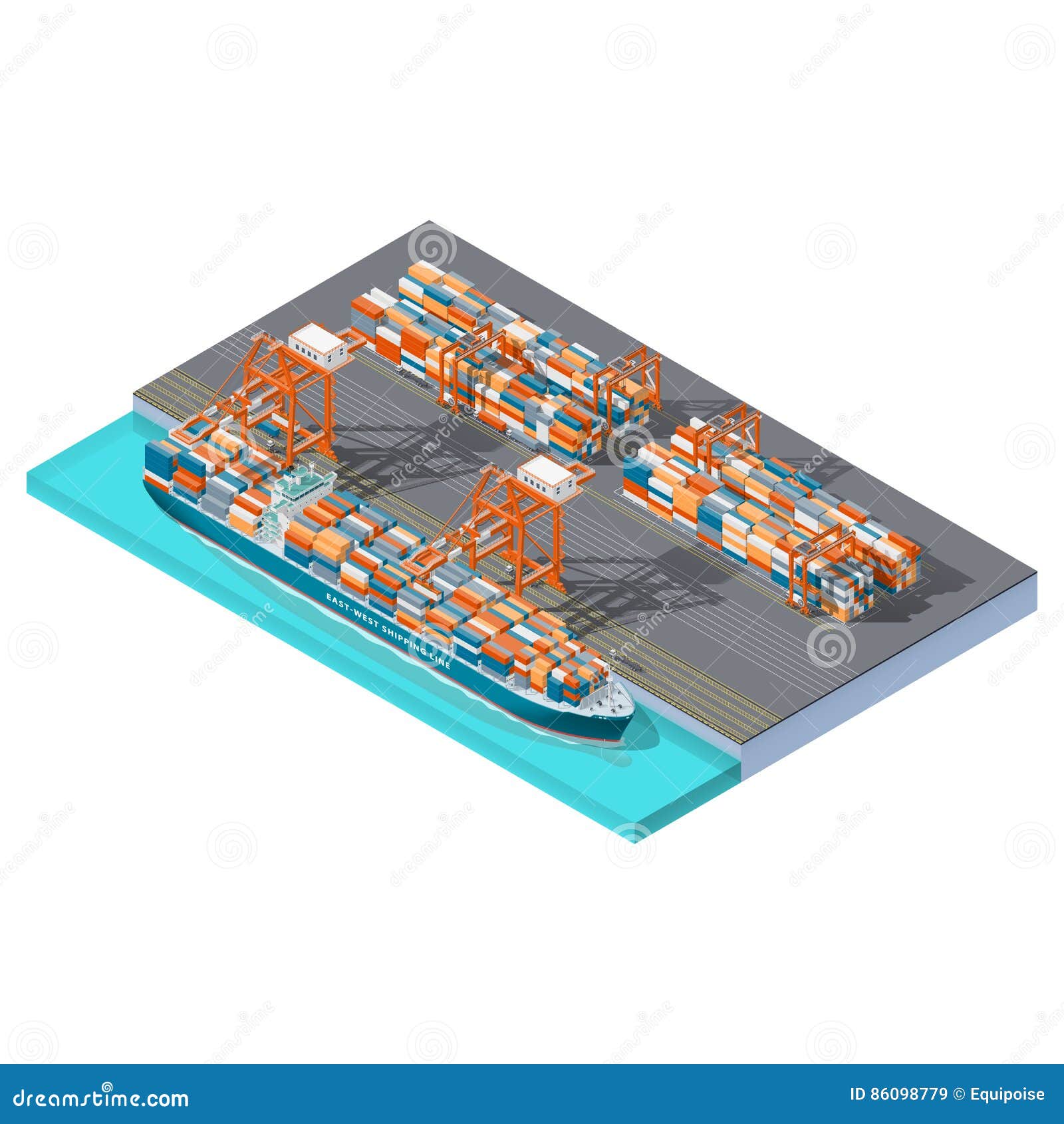 De Moderne Van Het Overzeese Reeks Container Eind Isometrische ...