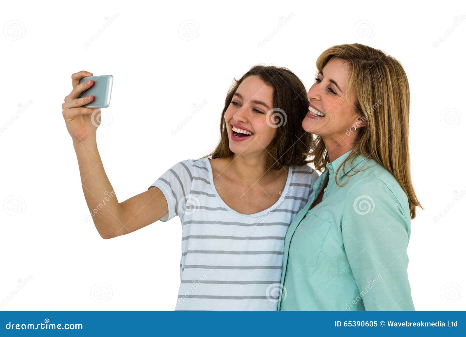 De Moeder En De Dochter Maken Een Selfie Stock Afbeelding Image Of