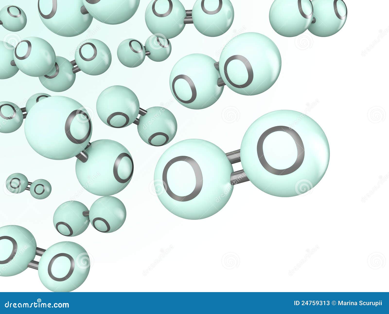 De Molecule 3d Modellen Van De Zuurstof Stock Illustratie ...