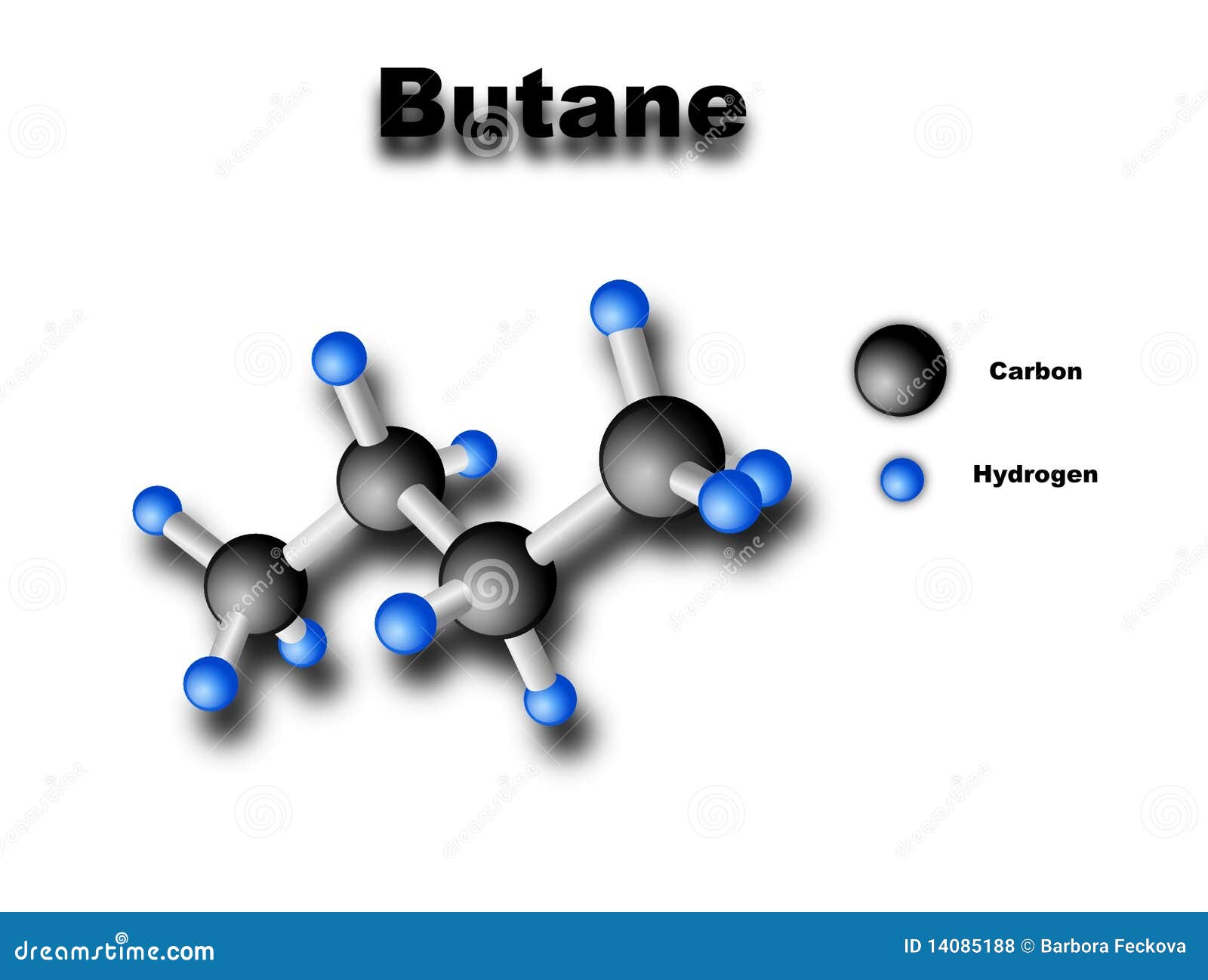 De molecule van het butaan vector illustratie. Illustration of butaan ...