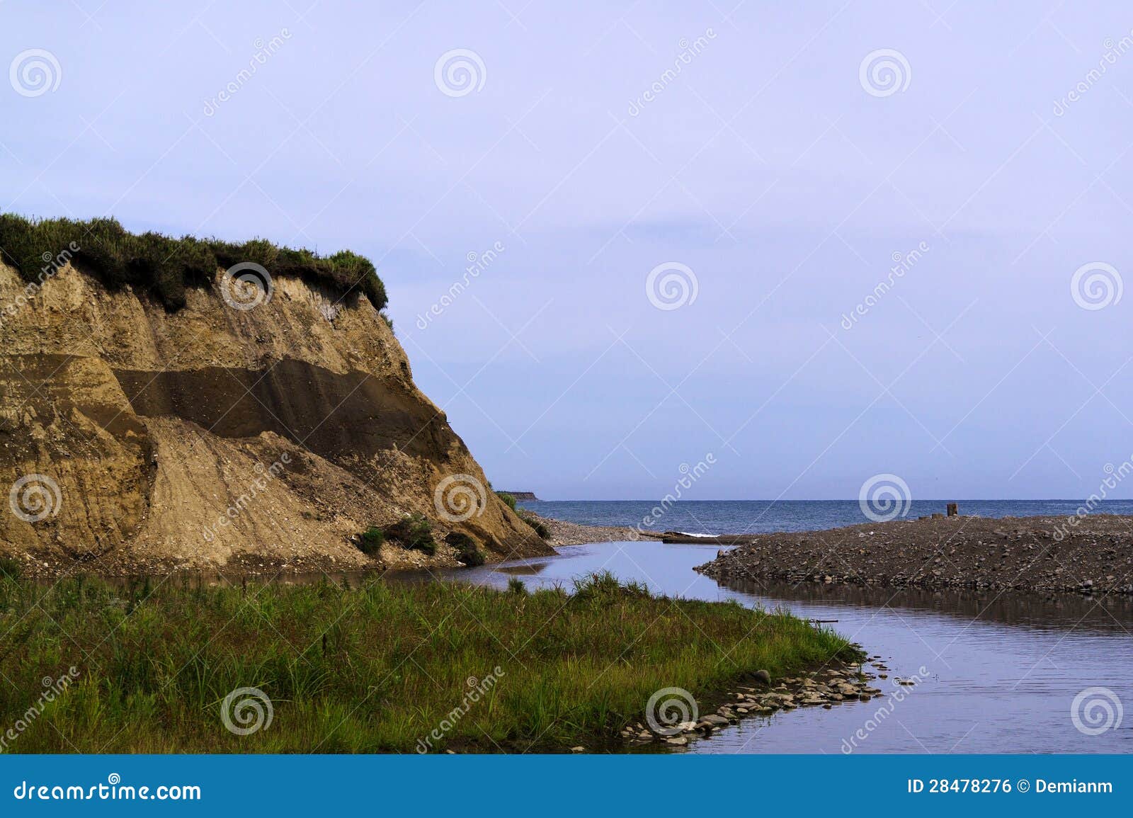 De Mond Van Een Kleine Rivier Stock Foto - Image of groen, rivier: 28478276