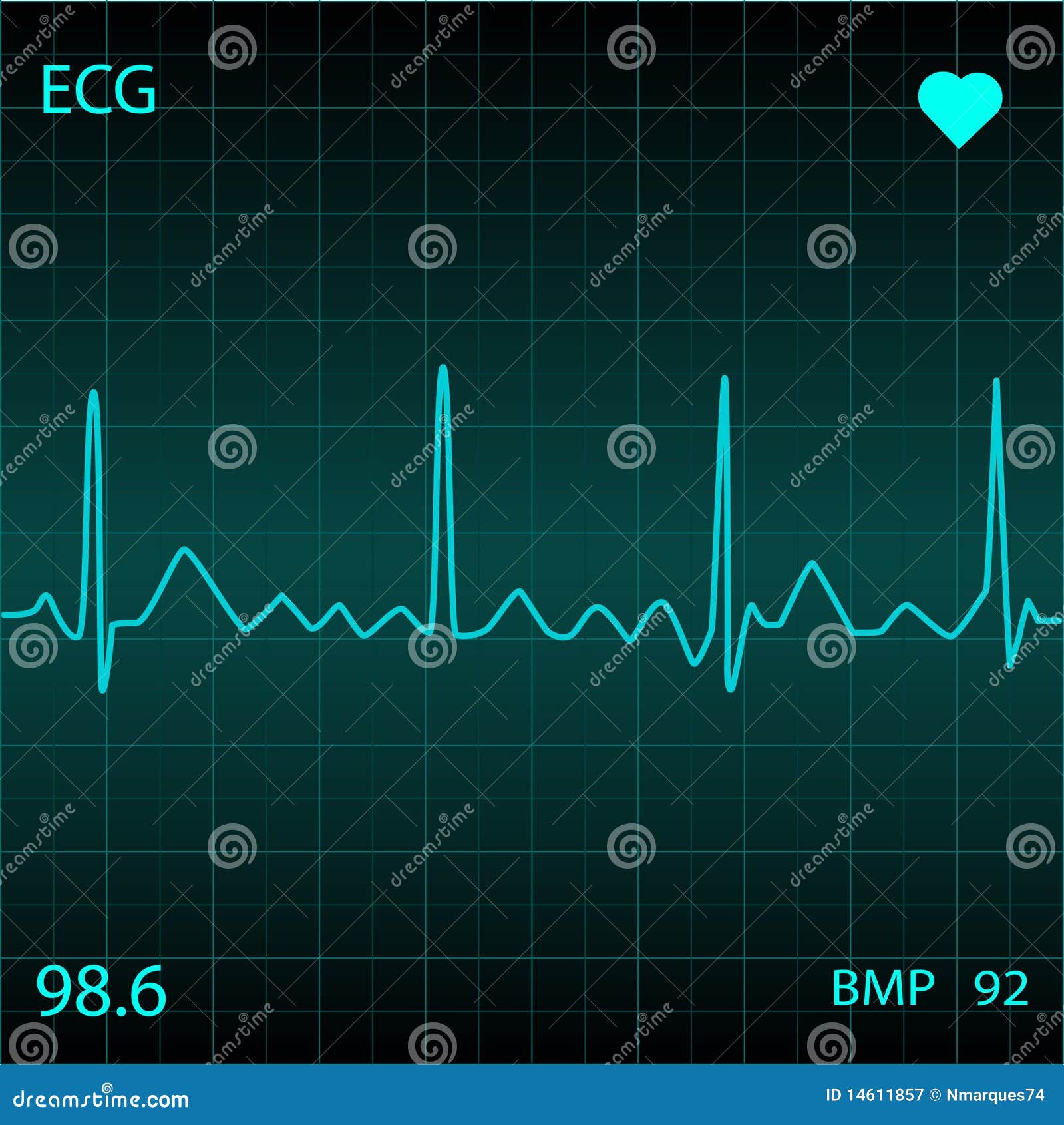 De Monitor van het hart vector illustratie. Illustration of lijn - 14611857