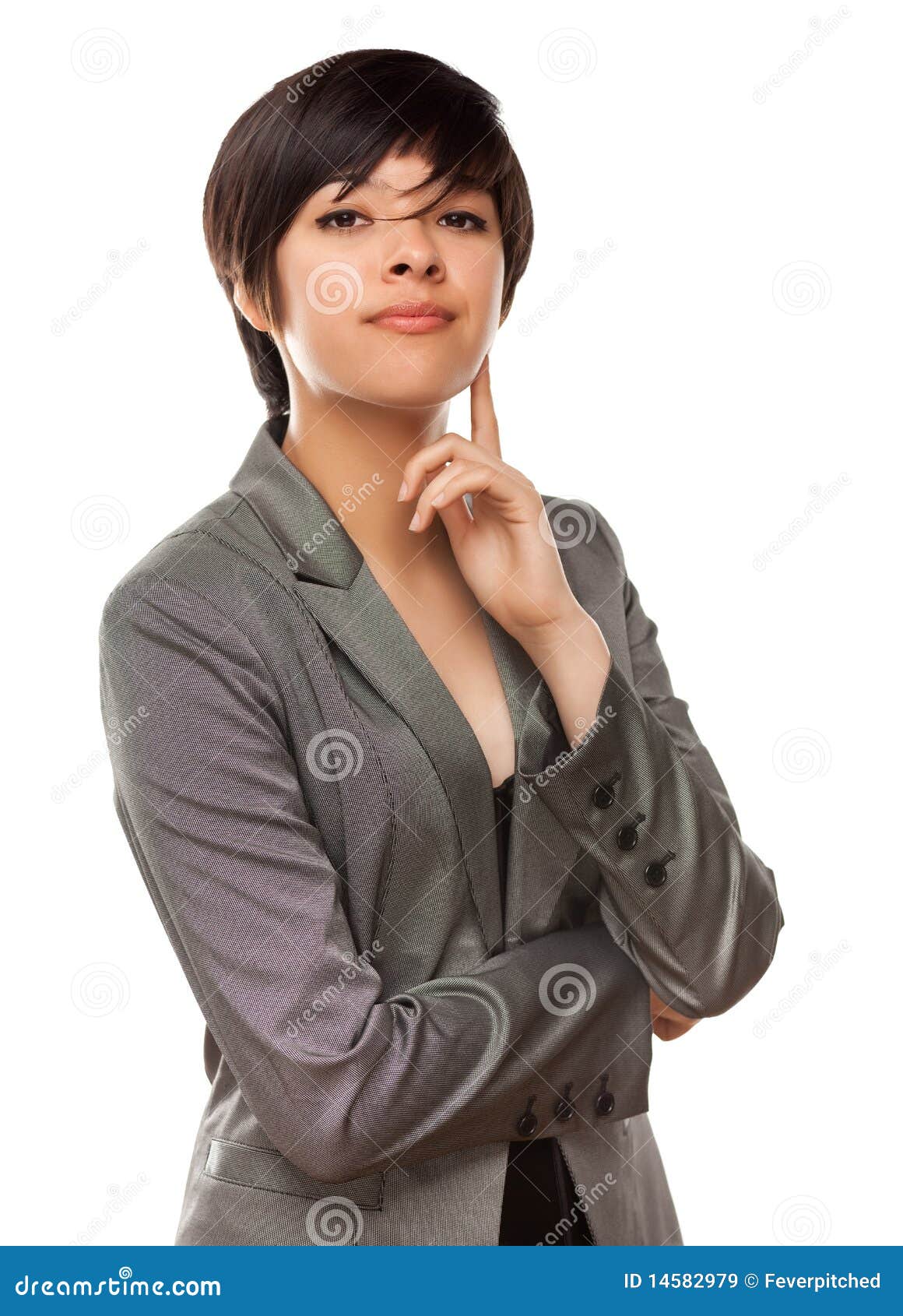 De Mooie Jonge Volwassene Multiethnic Stelt Op Wit Stock Afbeelding ...