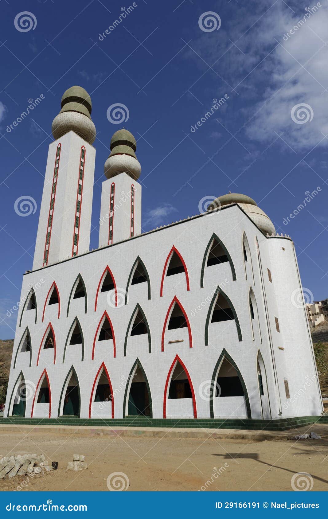 De moskee stock afbeelding. Image of groen, koepel, moslim - 29166191