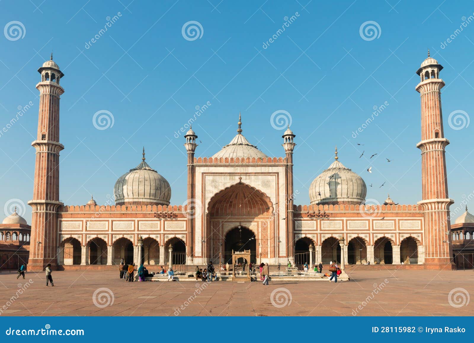 De Moskee Van Masjid Van Jama, Oude Dehli, India Redactionele ...