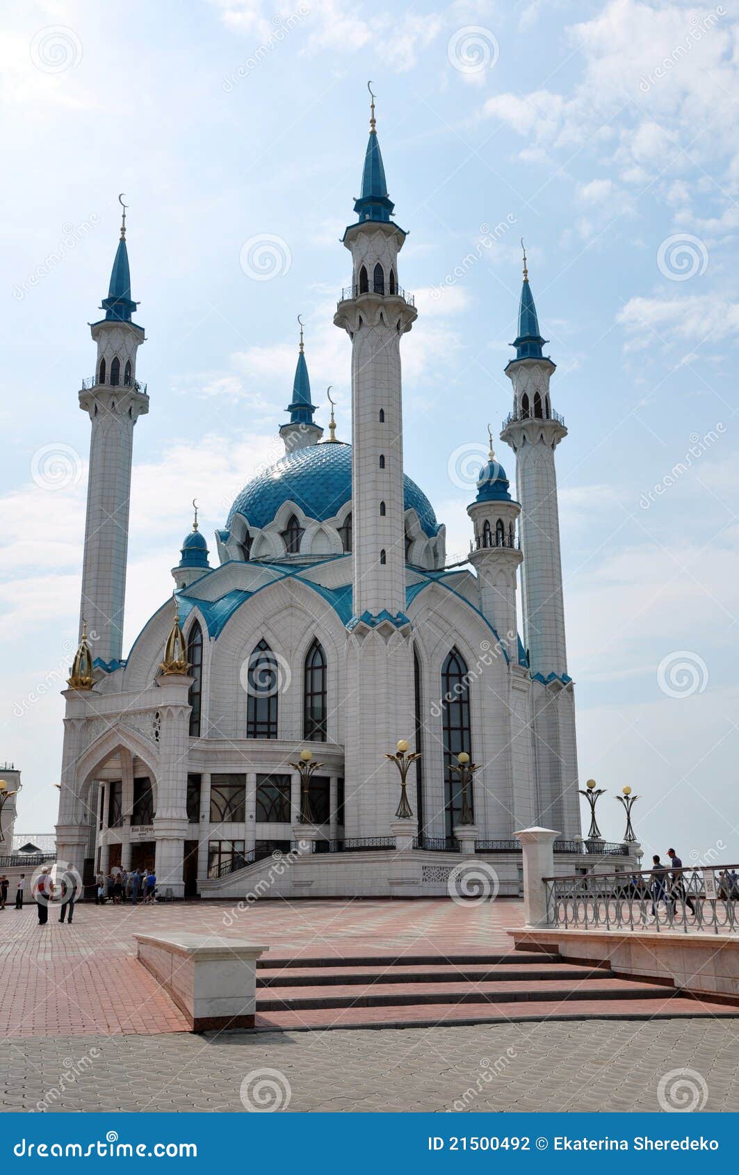 De Moskee Van Qolsharif. Rusland, Kazan Stock Foto - Image of stijlen ...