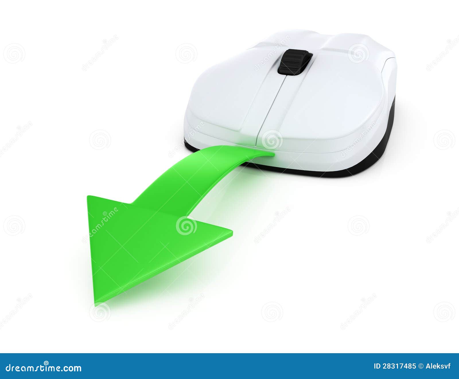 De Muis Van De Computer Met Groene Pijl Stock Illustratie ...