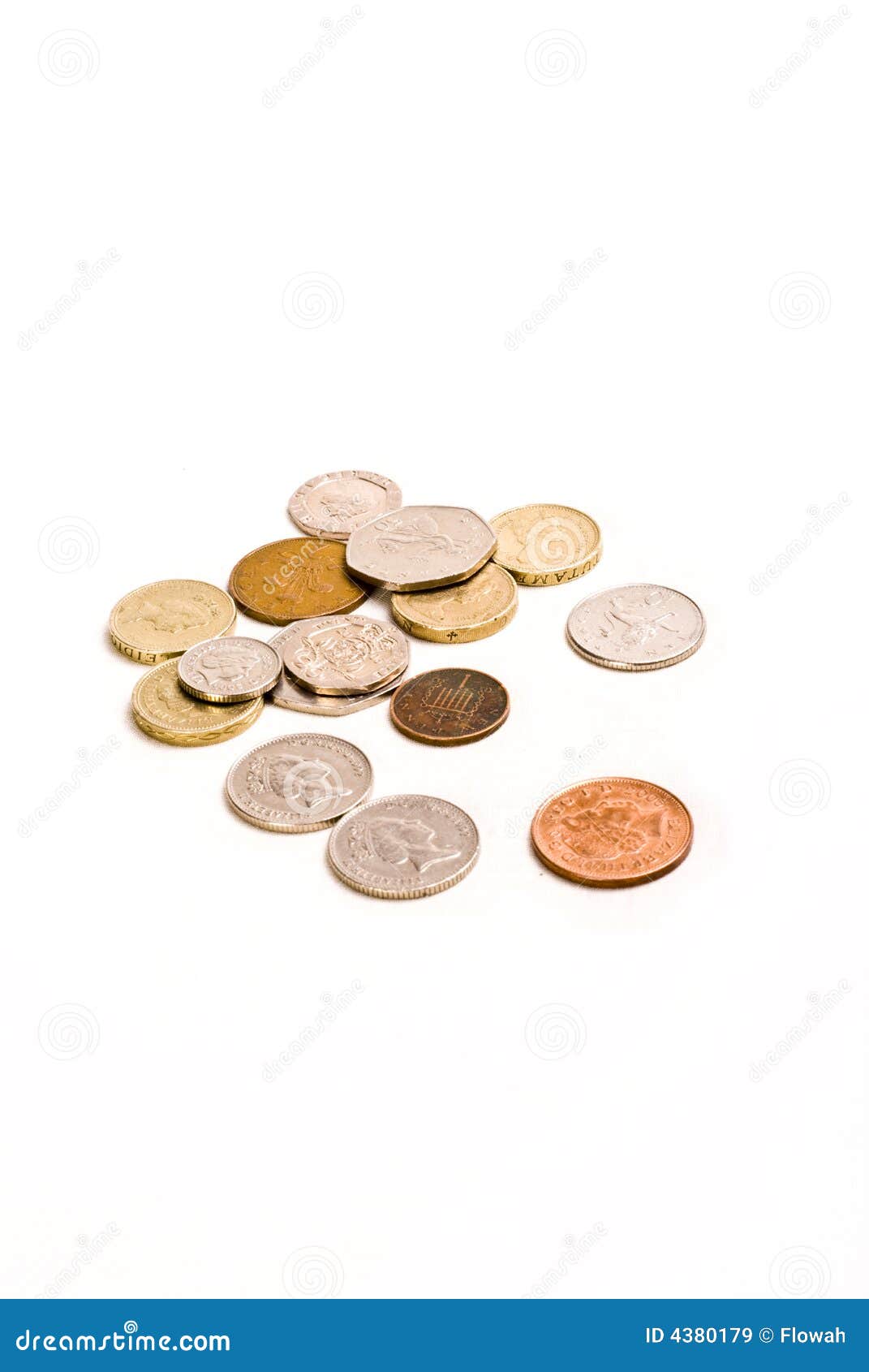 De Muntstukkenverandering Van Het Geld Op Witte Achtergrond Stock ...