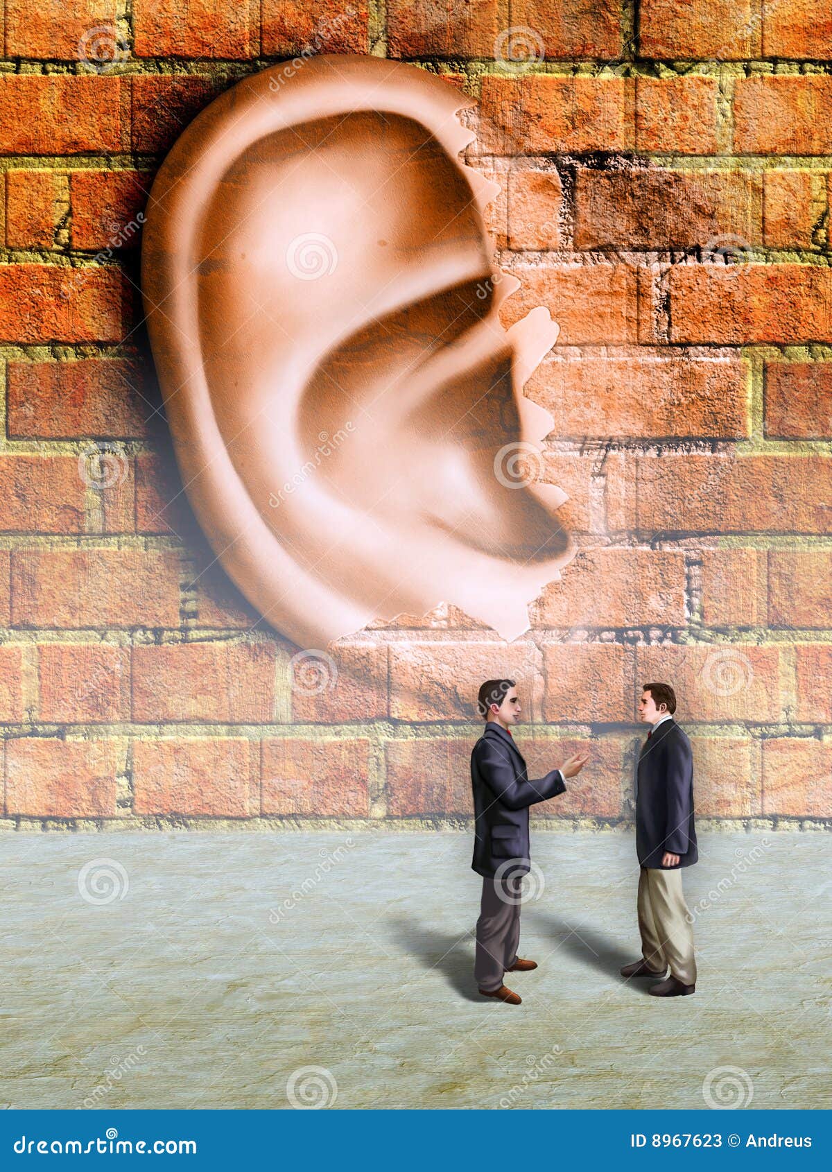 De muren hebben oren stock illustratie. Illustration of baksteen - 8967623