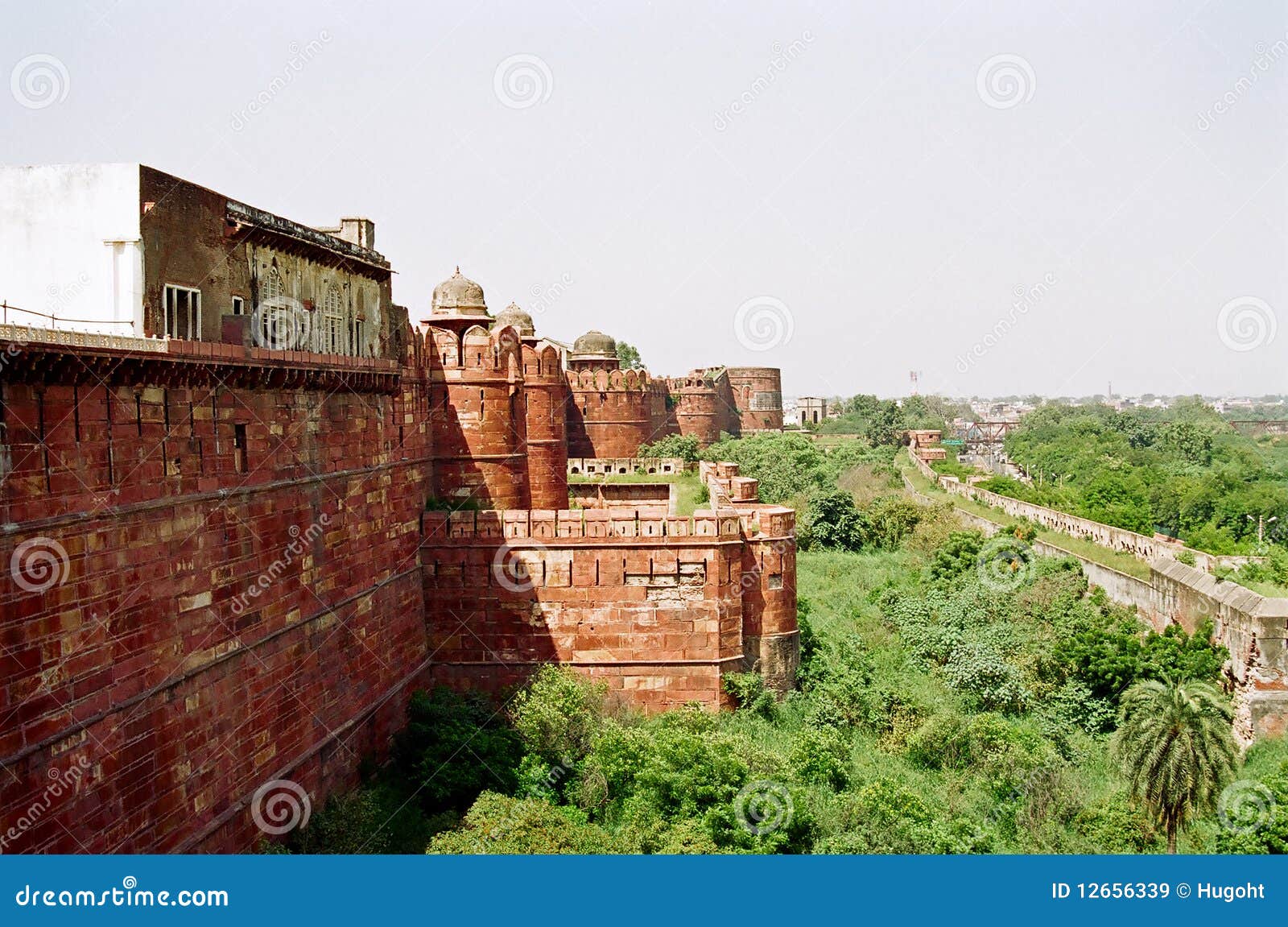 De Muur Van Het Fort Van Agra Stock Afbeelding - Image of indisch ...