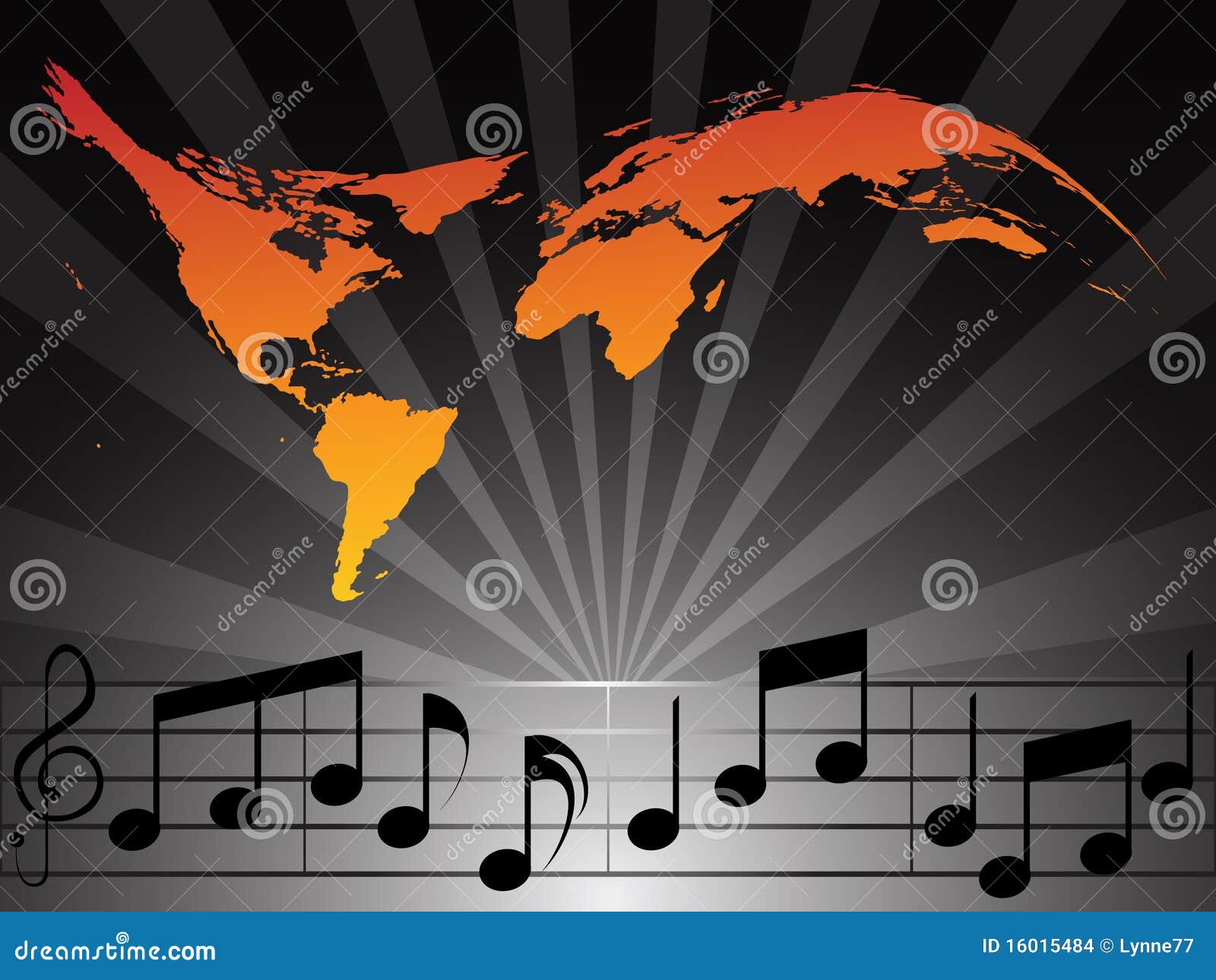De Muziek van de wereld vector illustratie. Illustration of band - 16015484