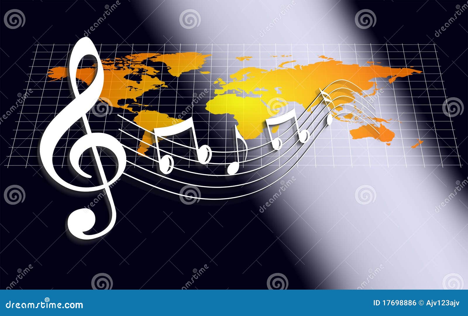 De Muziek van de wereld stock illustratie. Illustration of blauw - 17698886