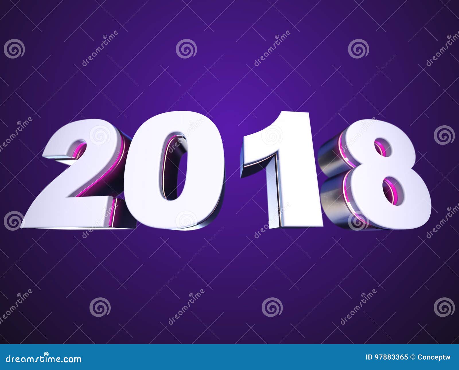 2018 De Números Brillantes Biselados Stock de ilustración - Ilustración ...