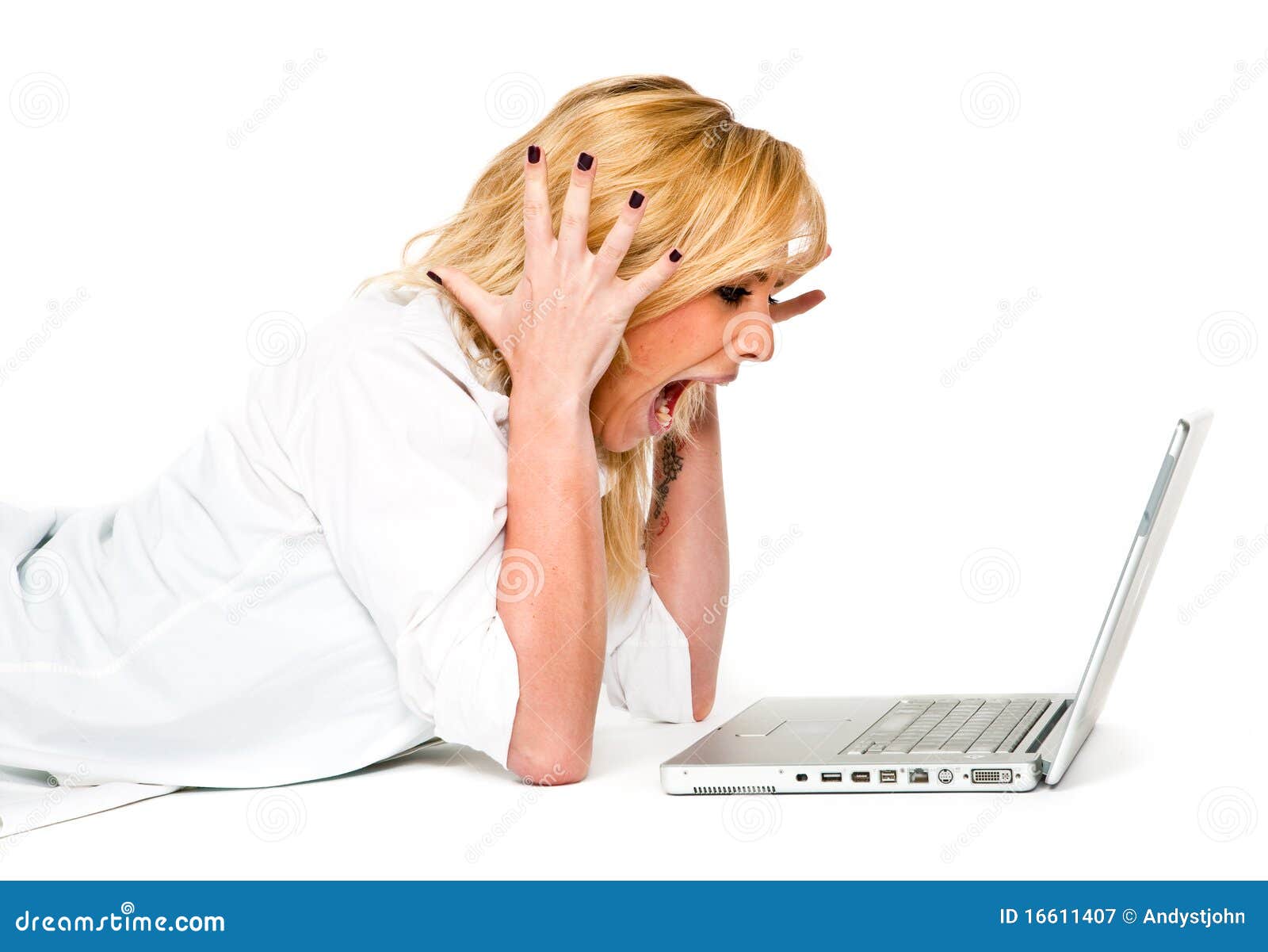 De Neerstorting Van De Computer Stock Afbeelding - Image of meisje ...