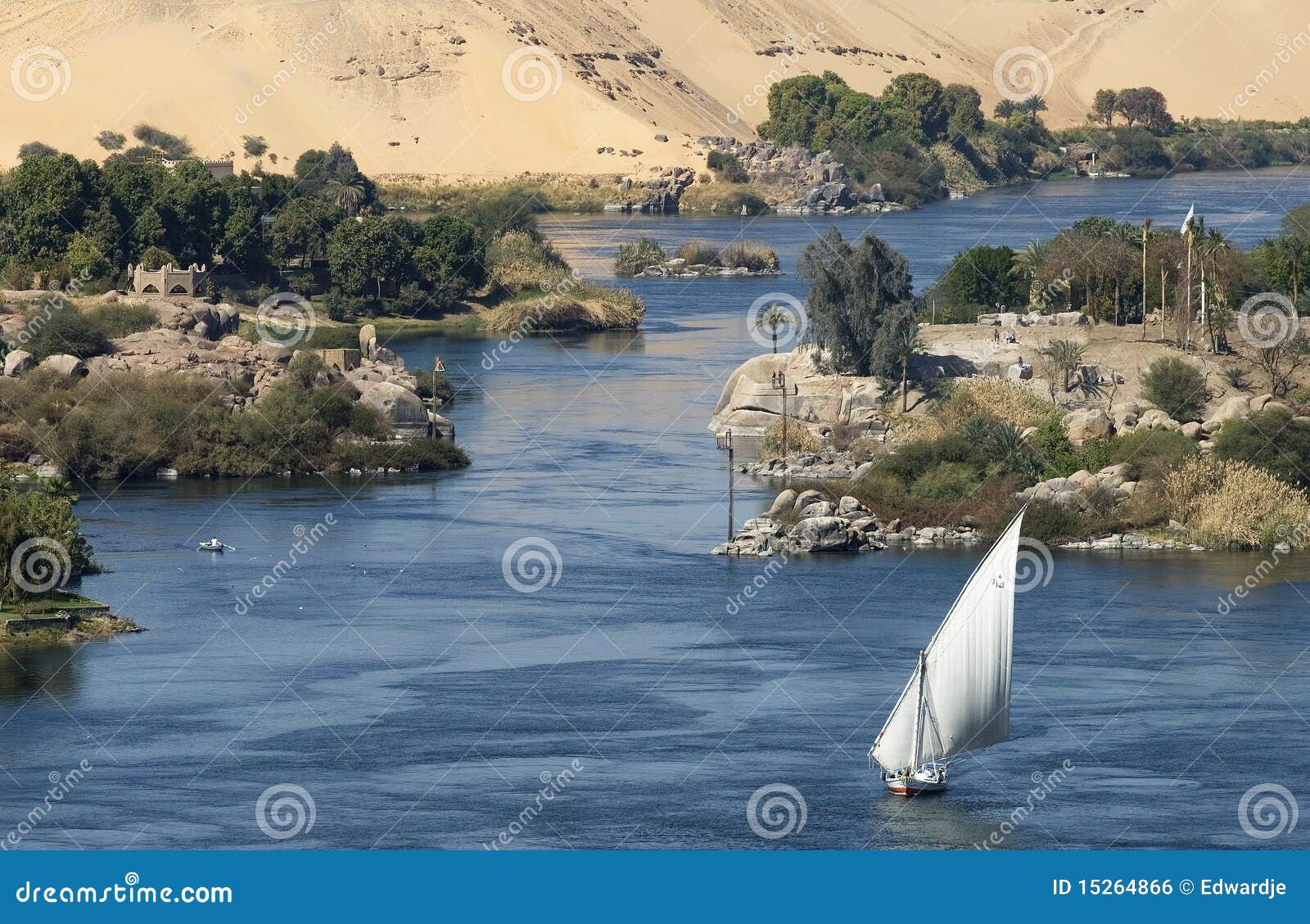 De Nijl in Aswan stock foto. Image of mening, rivier - 15264866