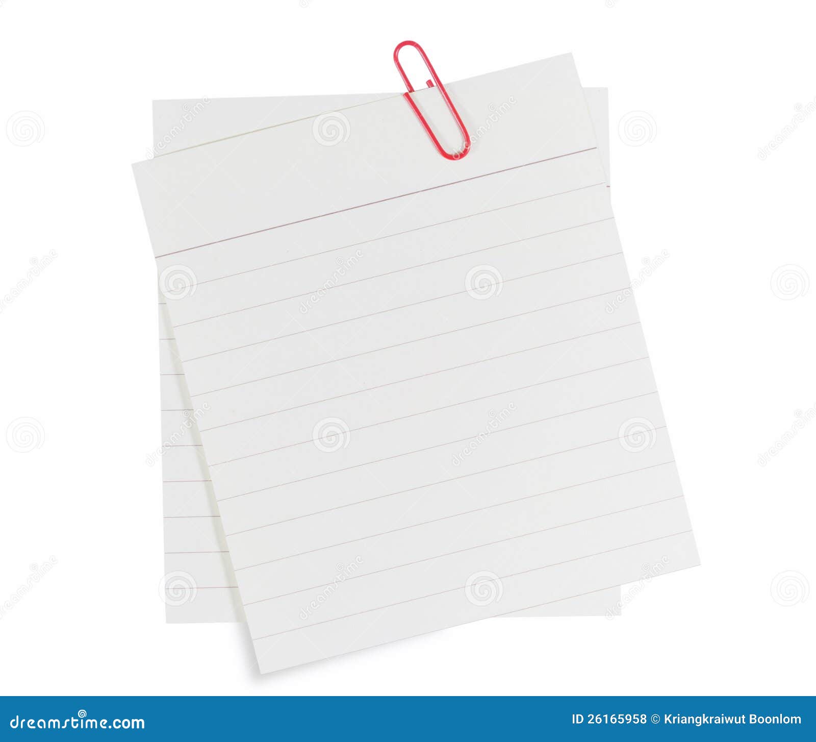 De Nota's Van Het Memorandum Met Rode Paperclip Stock Foto - Image of ...