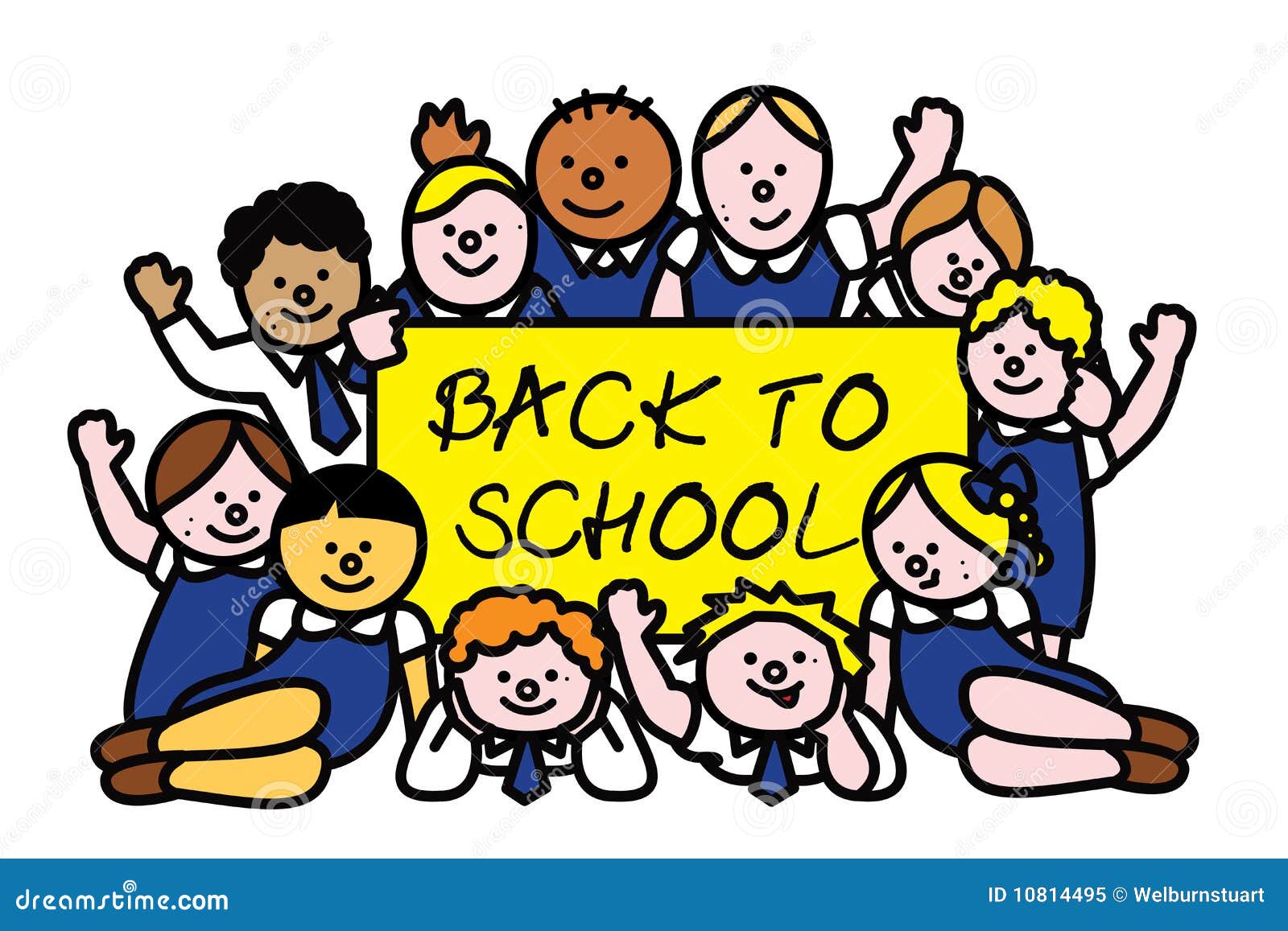 De Nuevo a Cabritos De La Escuela Stock de ilustración - Ilustración de ...