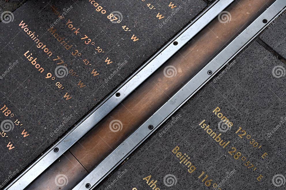 De Nulmeridiaan stock foto. Image of groentje, eerste - 40234986