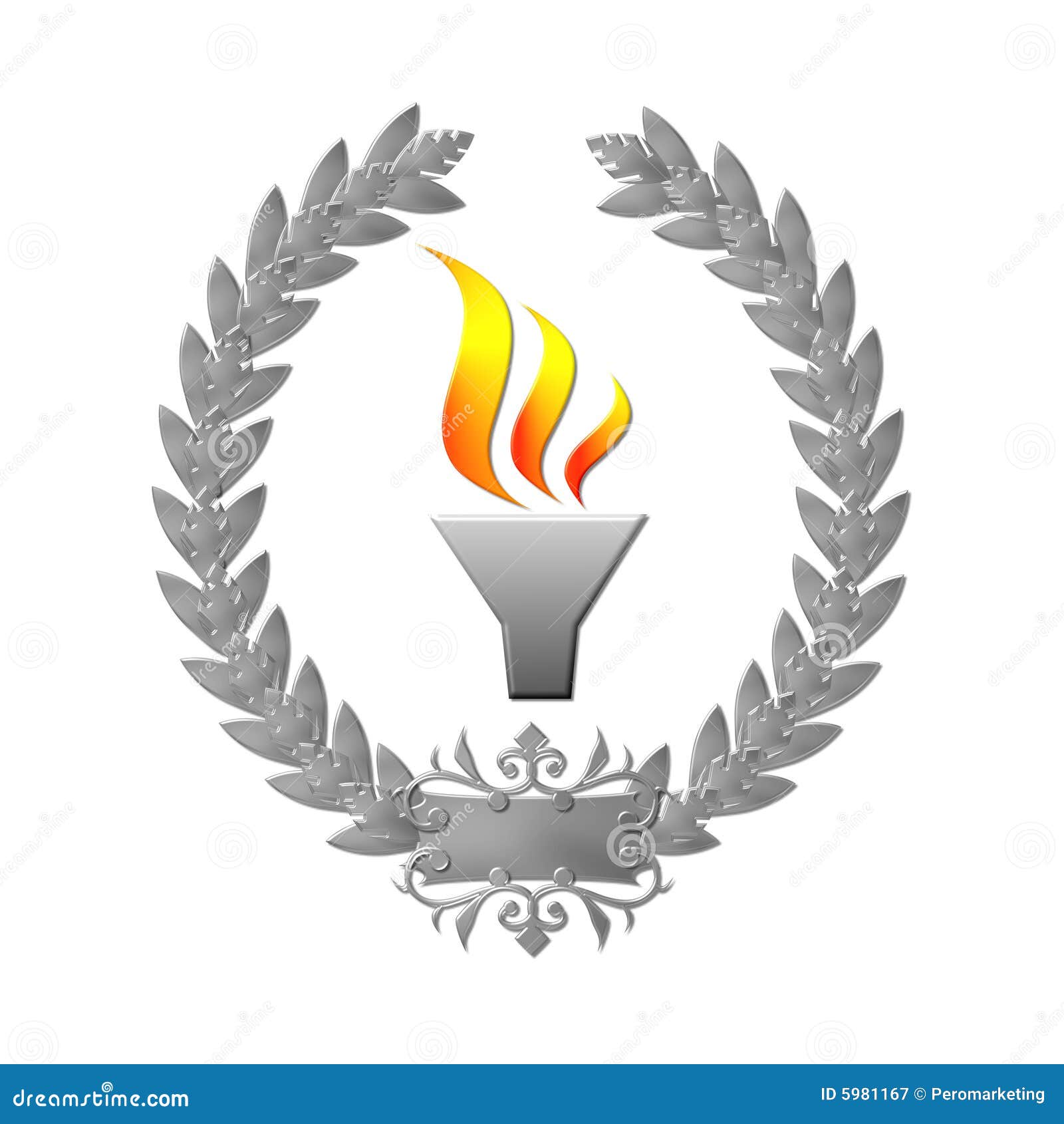 De Olympische Vlam Van De Lauwerkrans Stock Illustratie - Illustration ...