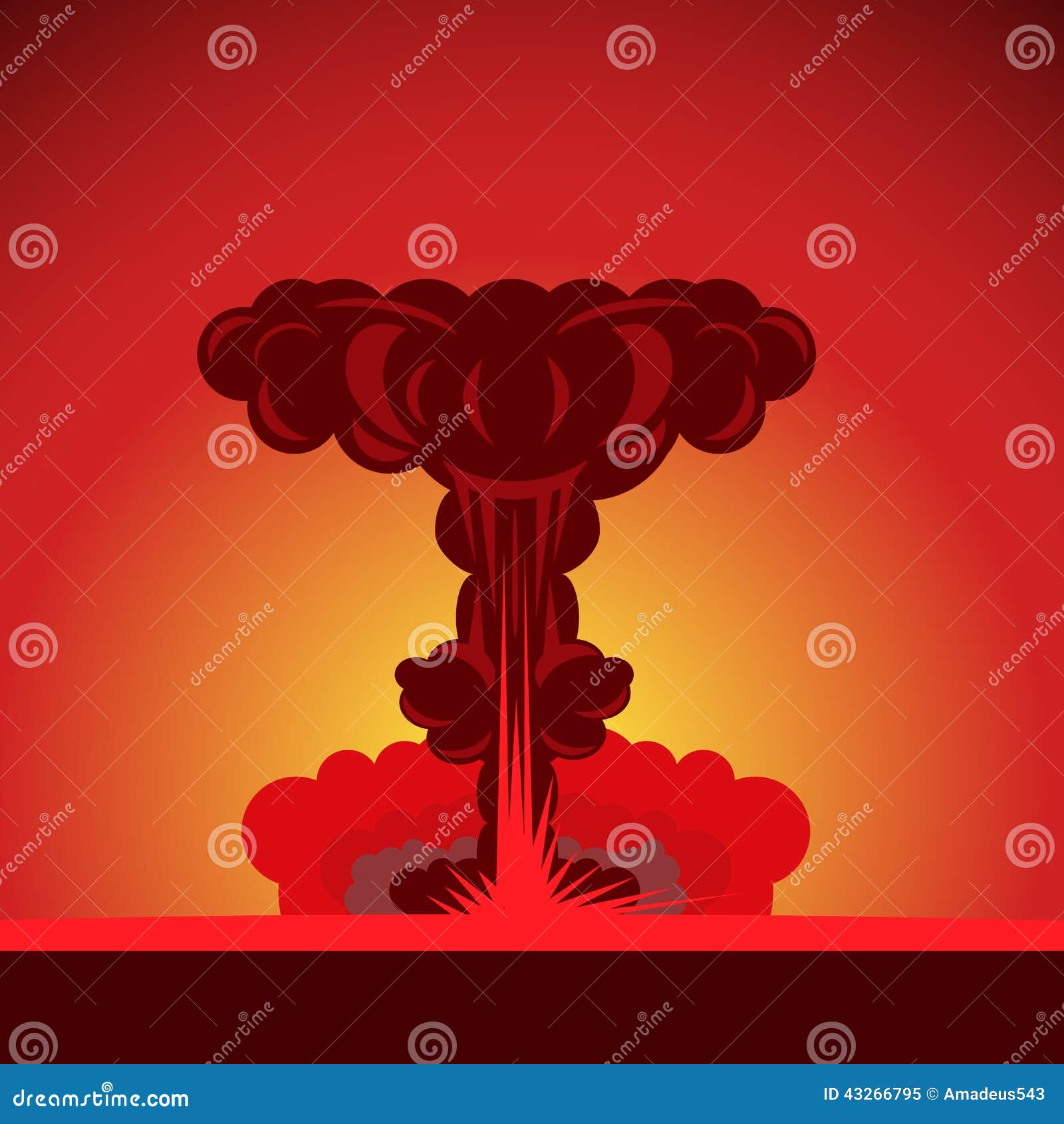 De Ontploffing Van De Atoombom in Woestijn Vector Illustratie ...