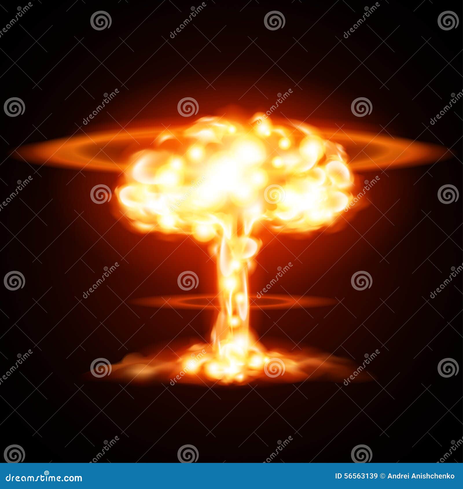 De Ontploffing Van De Atoombom in Woestijn Vector Illustratie ...