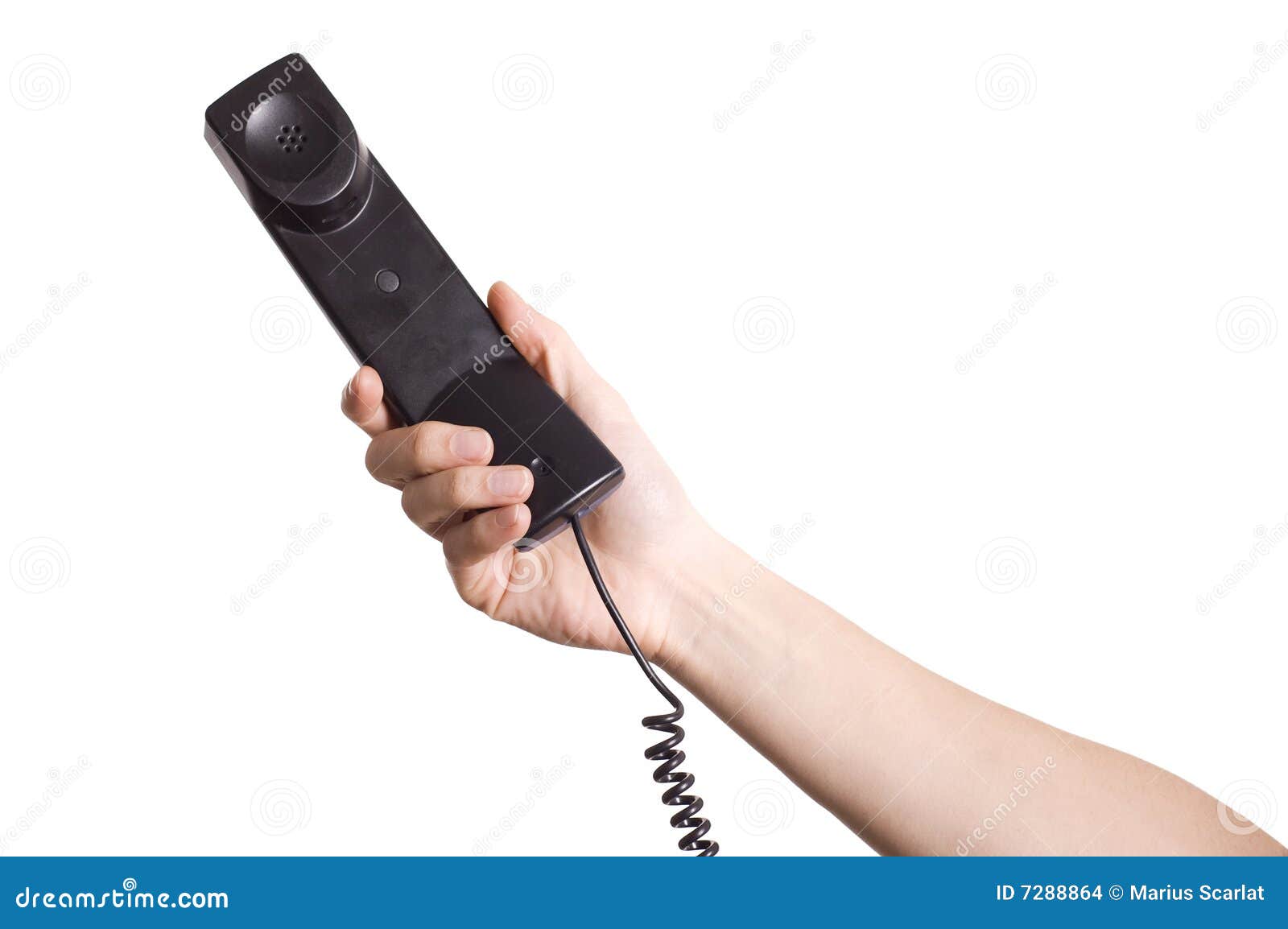 De Ontvanger Van De De Holdingstelefoon Van De Hand Stock Foto - Image ...