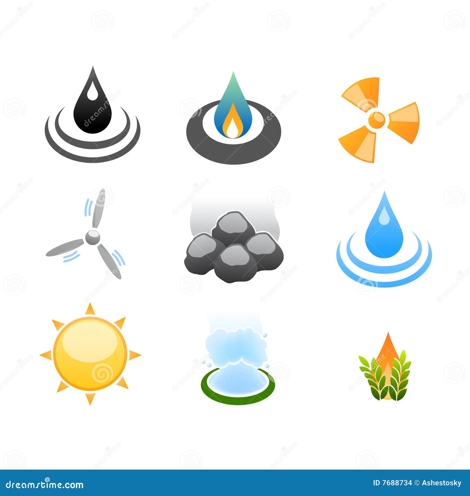 De Ontwikkelings Van De Bron Energie Pictogrammen Vector Illustratie ...