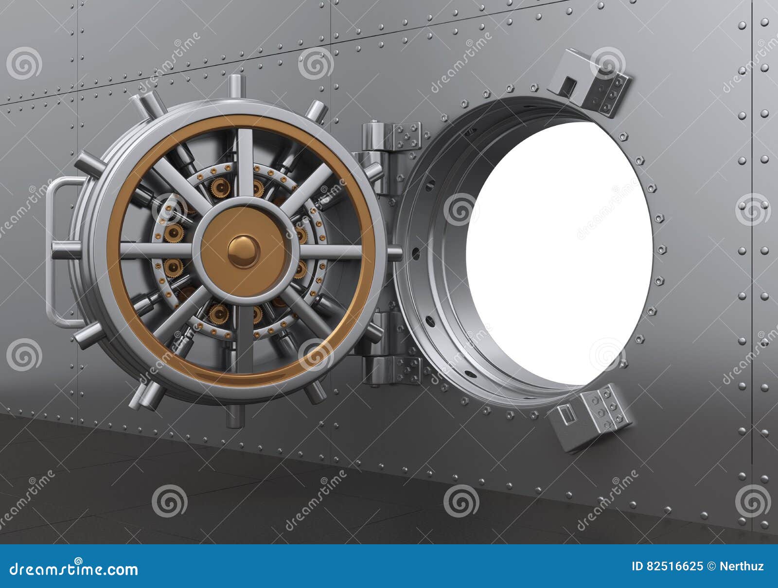 De Open Deur Van De Kluis Van De Bank Stock Illustratie - Illustration ...
