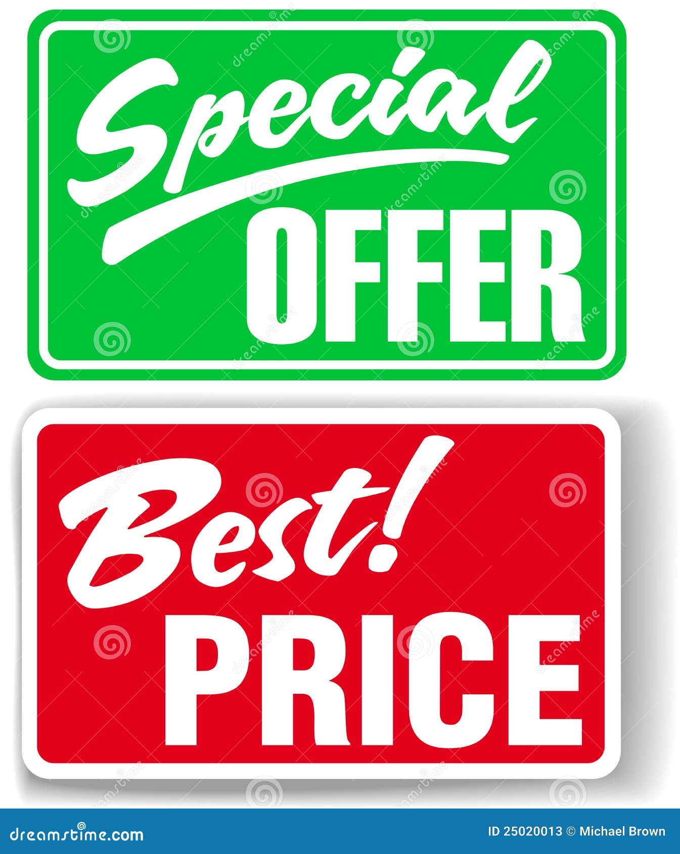 De Opslagtekens Van De Prijs Van De Speciale Aanbieding Beste Vector ...