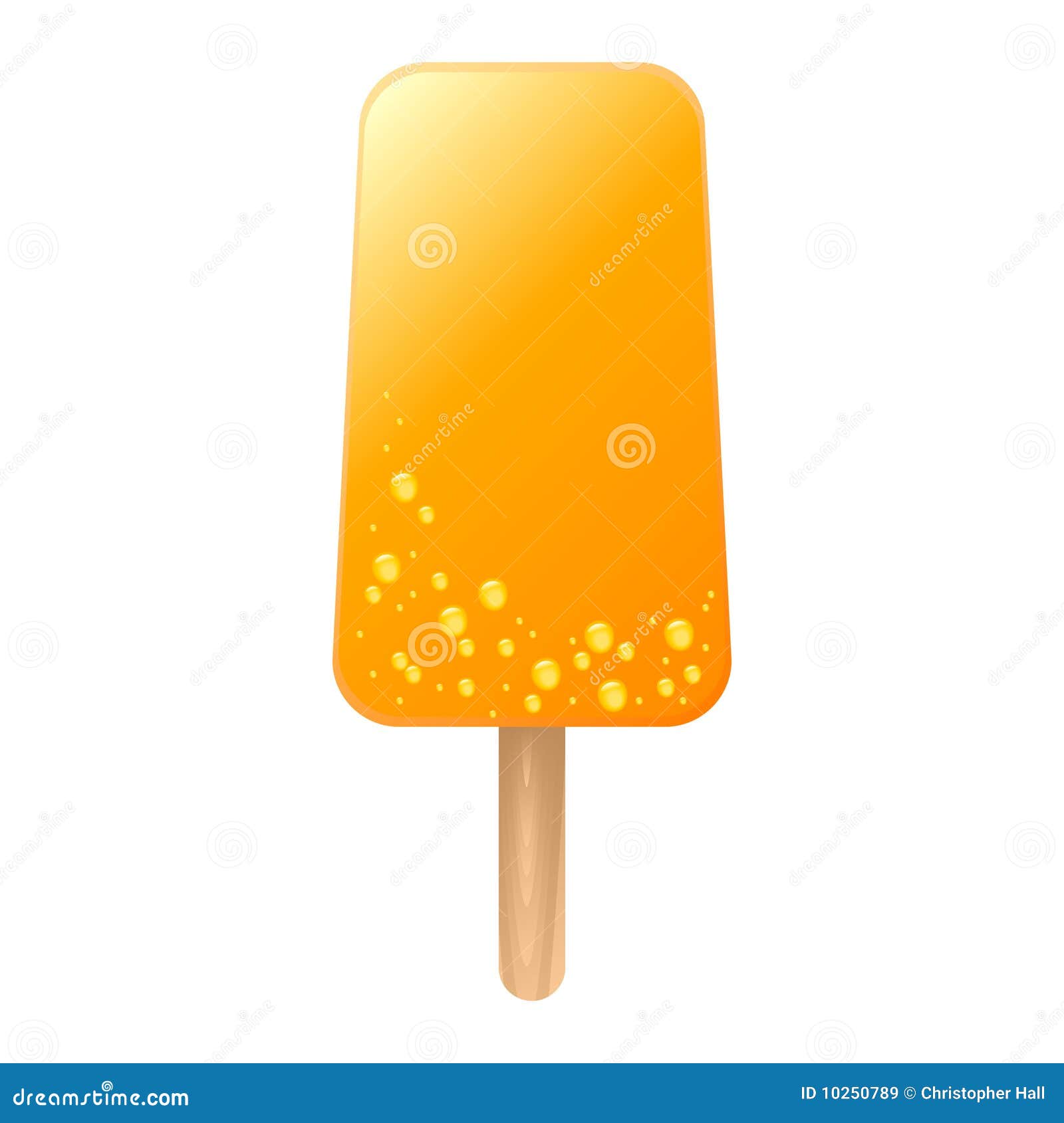 De Oranje Lollie Van Het Ijs Vector Illustratie - Illustration of koude ...
