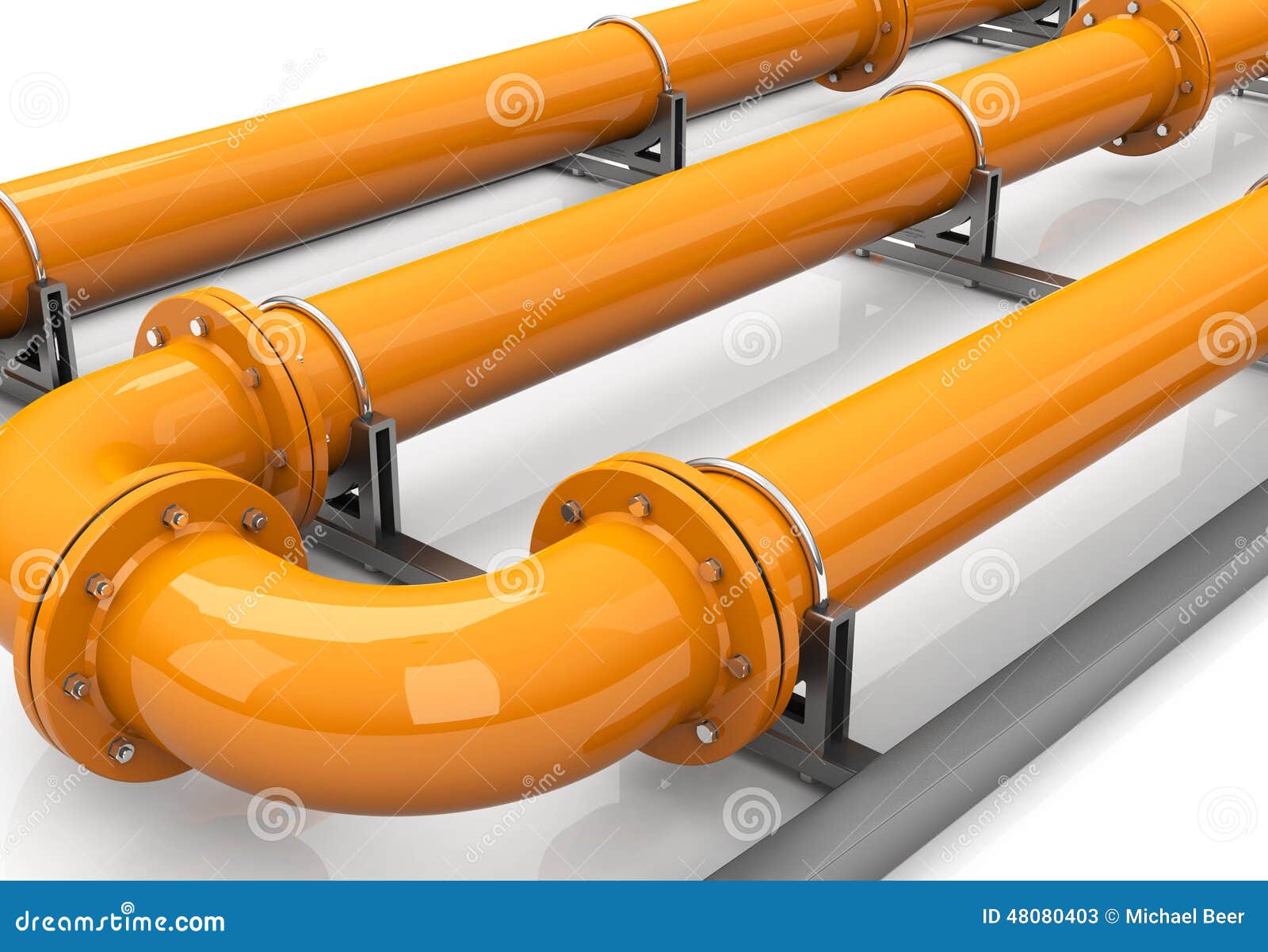 De oranje pijpleiding stock illustratie. Illustration of flens - 48080403