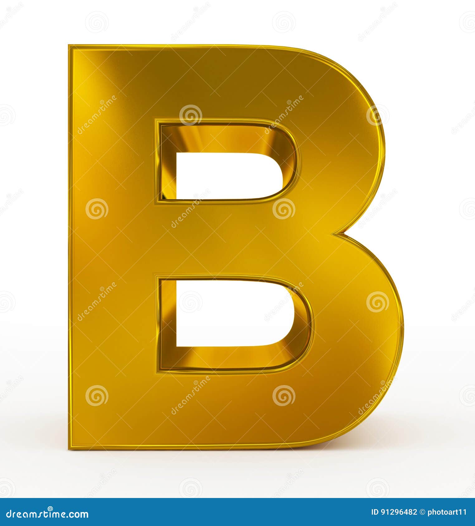 De Oro De La Letra B 3d Aislada En Blanco Stock de ilustración ...