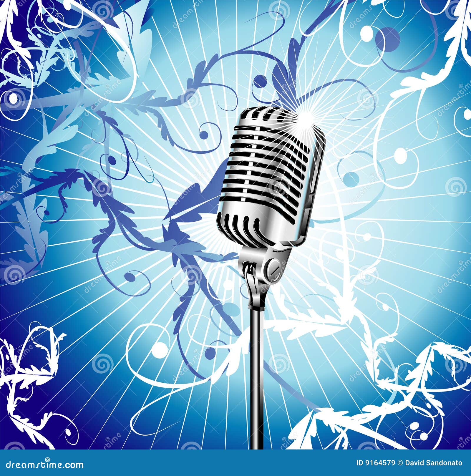 De Oude Achtergrond Van De Muziek Van De Microfoon Vector Illustratie ...