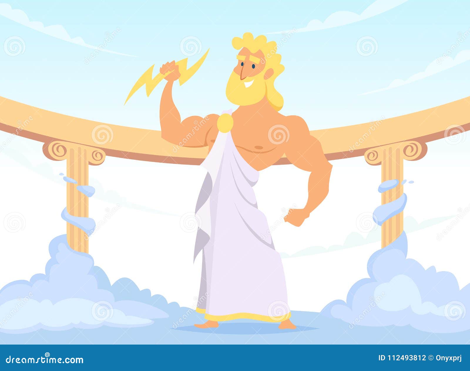 De Oude God Van Zeus Greek Van Storm Vector Illustratie - Illustration ...