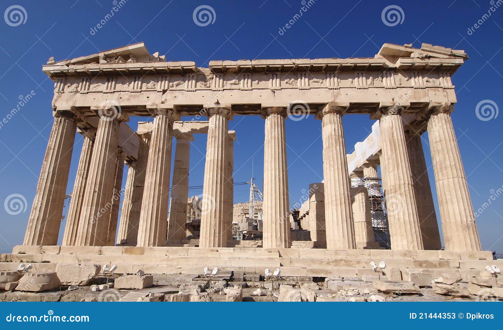 De Oude Griekse Tempel Van Parthenon Stock Afbeelding - Image of hemel ...